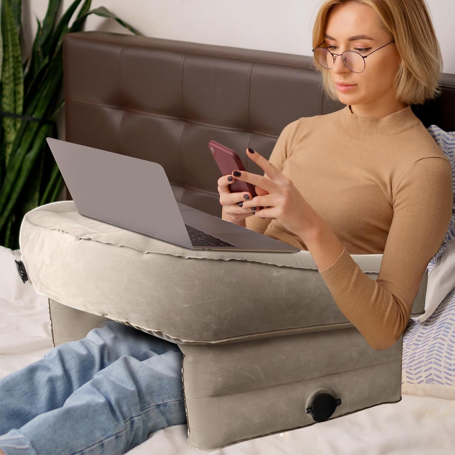 Amazon.com: Inflatable Lap Pillow for Gaming, Reading & Bed Couch Rest ...