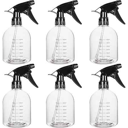 Amazon.com: Spray Bottles Pack of 5 Water Squirt Bottle 17 oz Adjustable Empty Plastic Storage ...