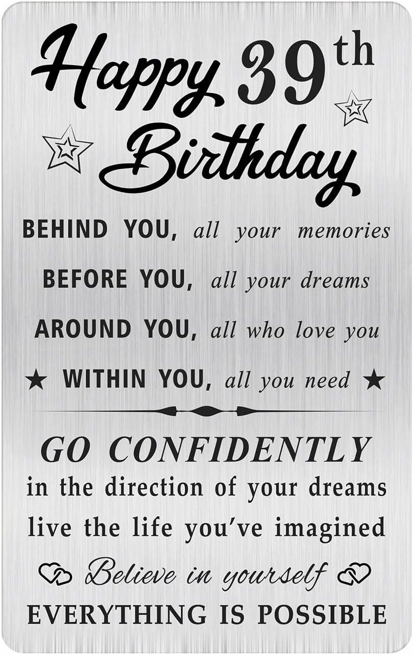 Amazon.com : MOQIYXL Happy 39th Birthday Card for Men Women, Small ...