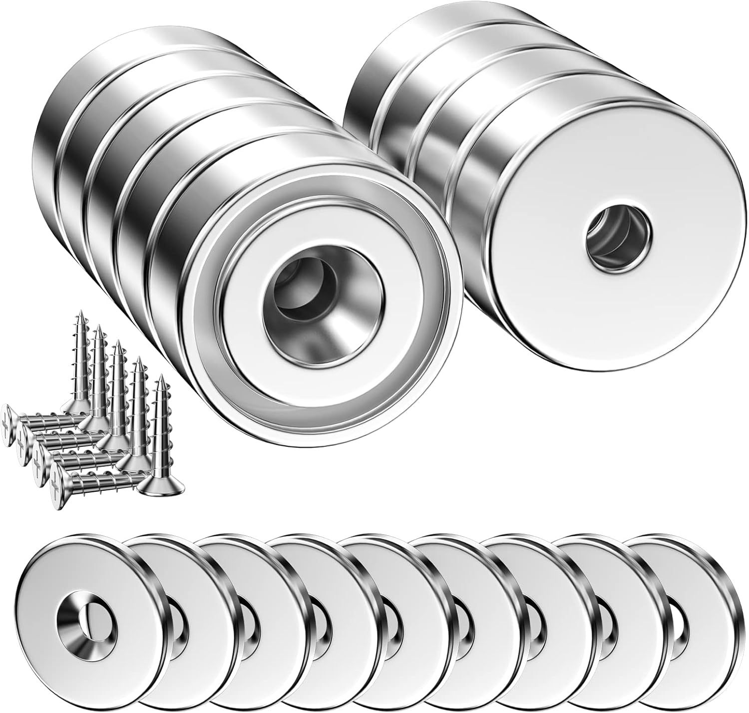 Relota 9 Piezas Imanes Neodimio Potentes 12kg Fuerza 20 X 7 mm, Imán ...