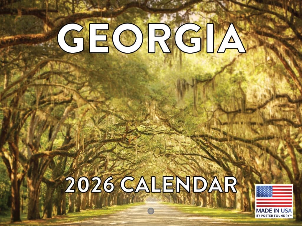 Georgia Calendar 2026 Wall 12 Month Monthly GA Scenic Souvenirs ...