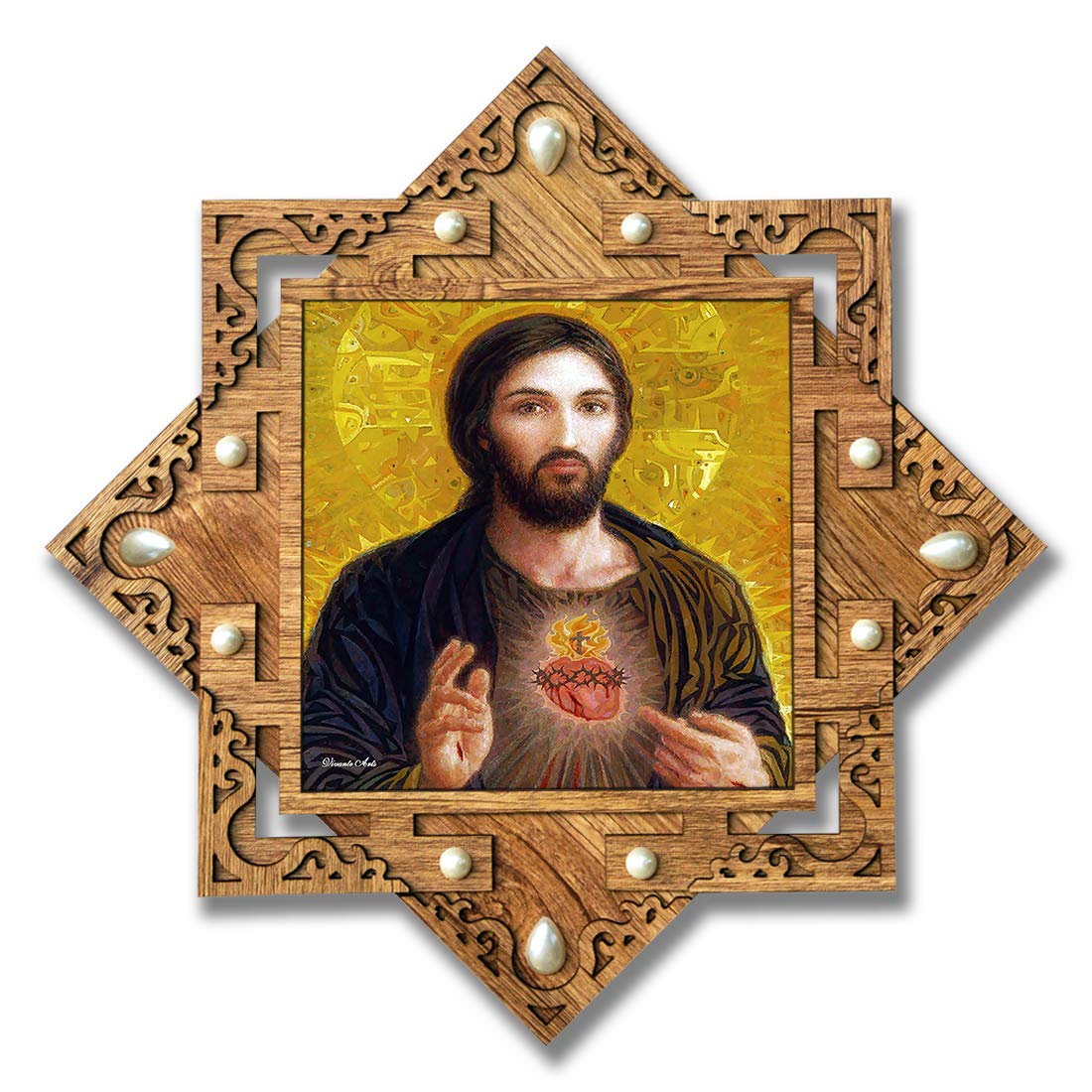 PnF Star Shaped Wooden Frame with Photo of Jesus (16.5x16.5inch ...