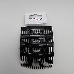 Molly & Rose 7cm Hair Combs (Pack of 4) (Black) : Amazon.co.uk: Beauty