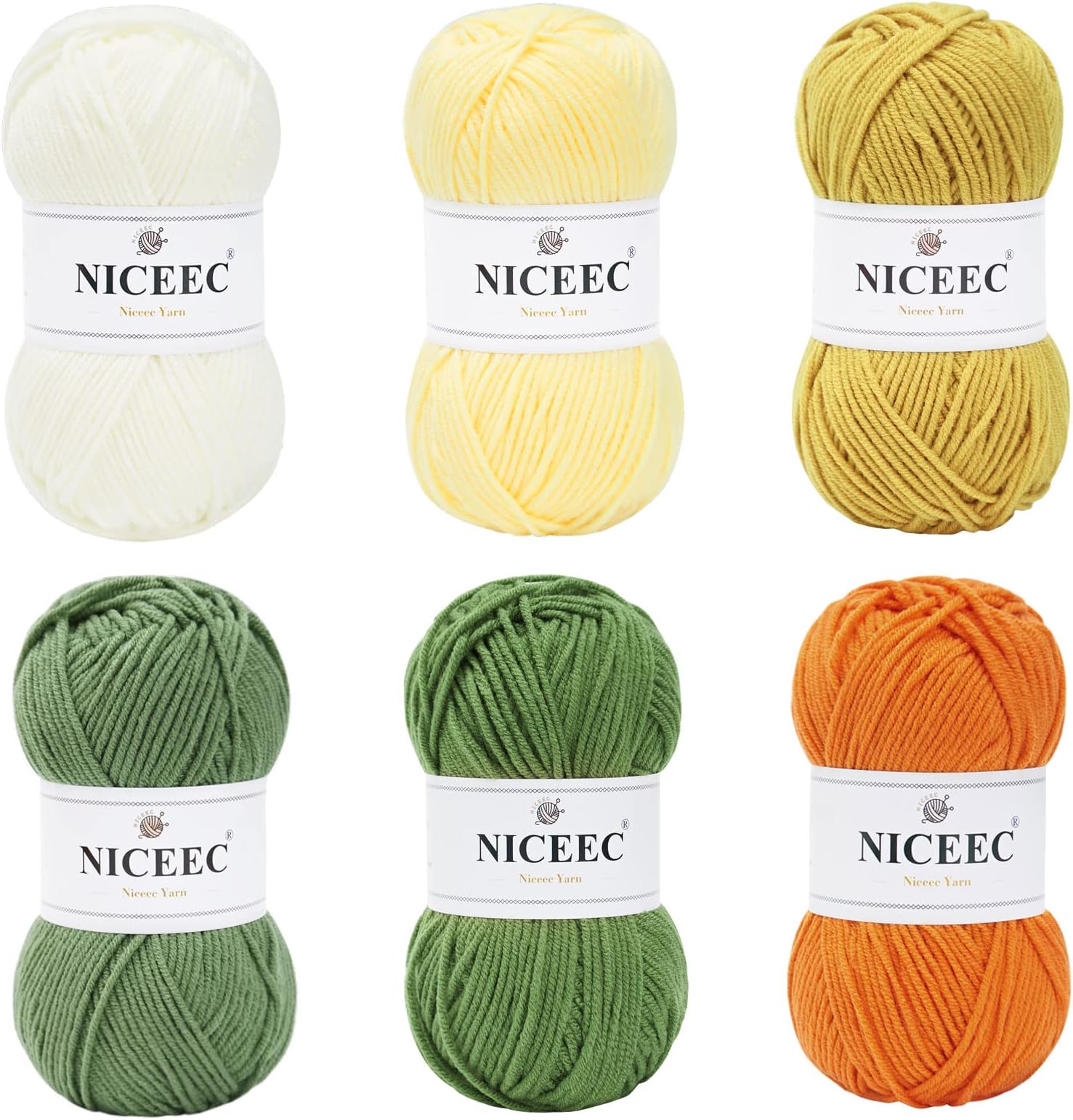 Amazon.com: ilauke 12 Acrylic Yarn Skeins Assorted Colors Bonbons 100% ...