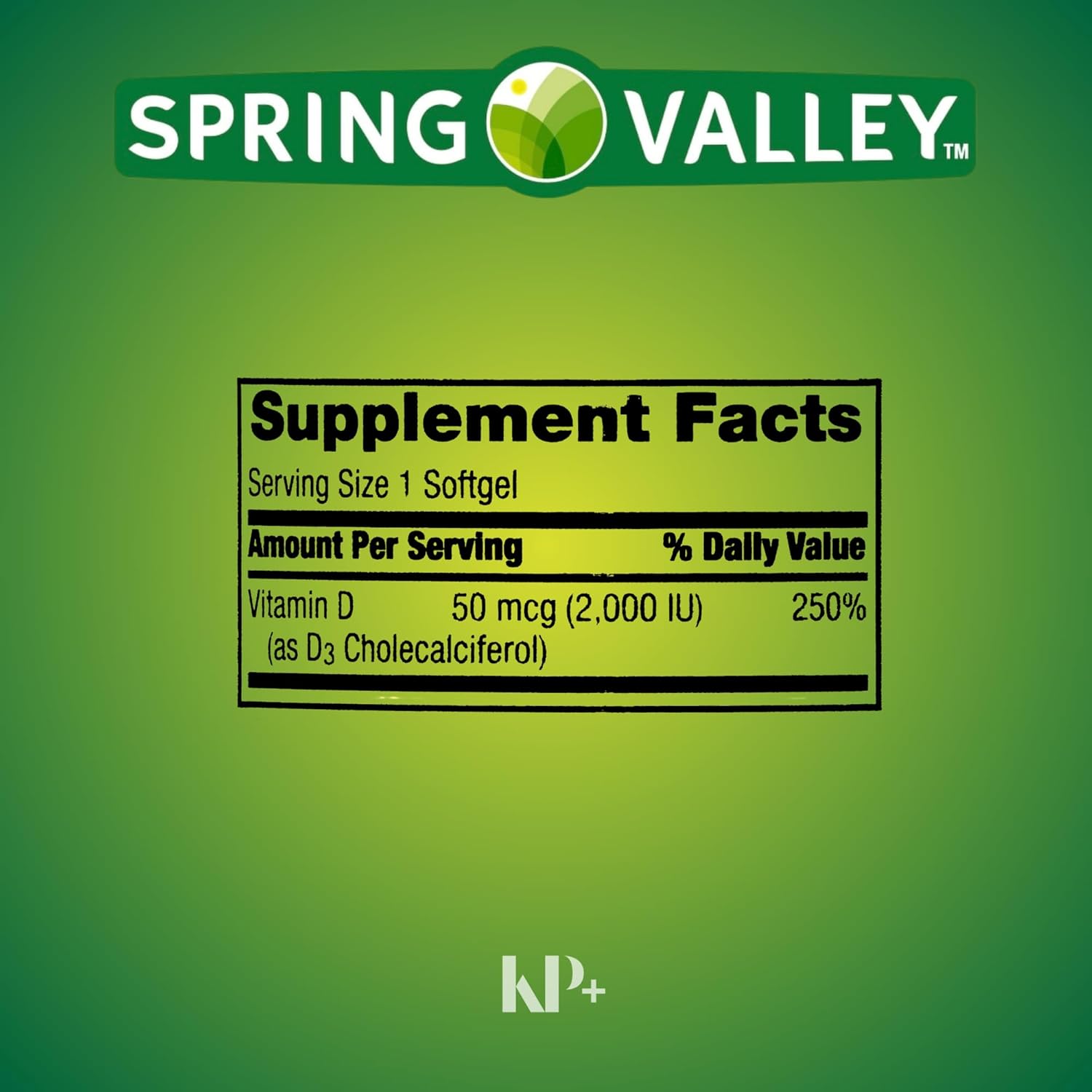 Spring Valley Vitamina D3, 50mcg 2000UI, Suplemento Dietético, 400 ...