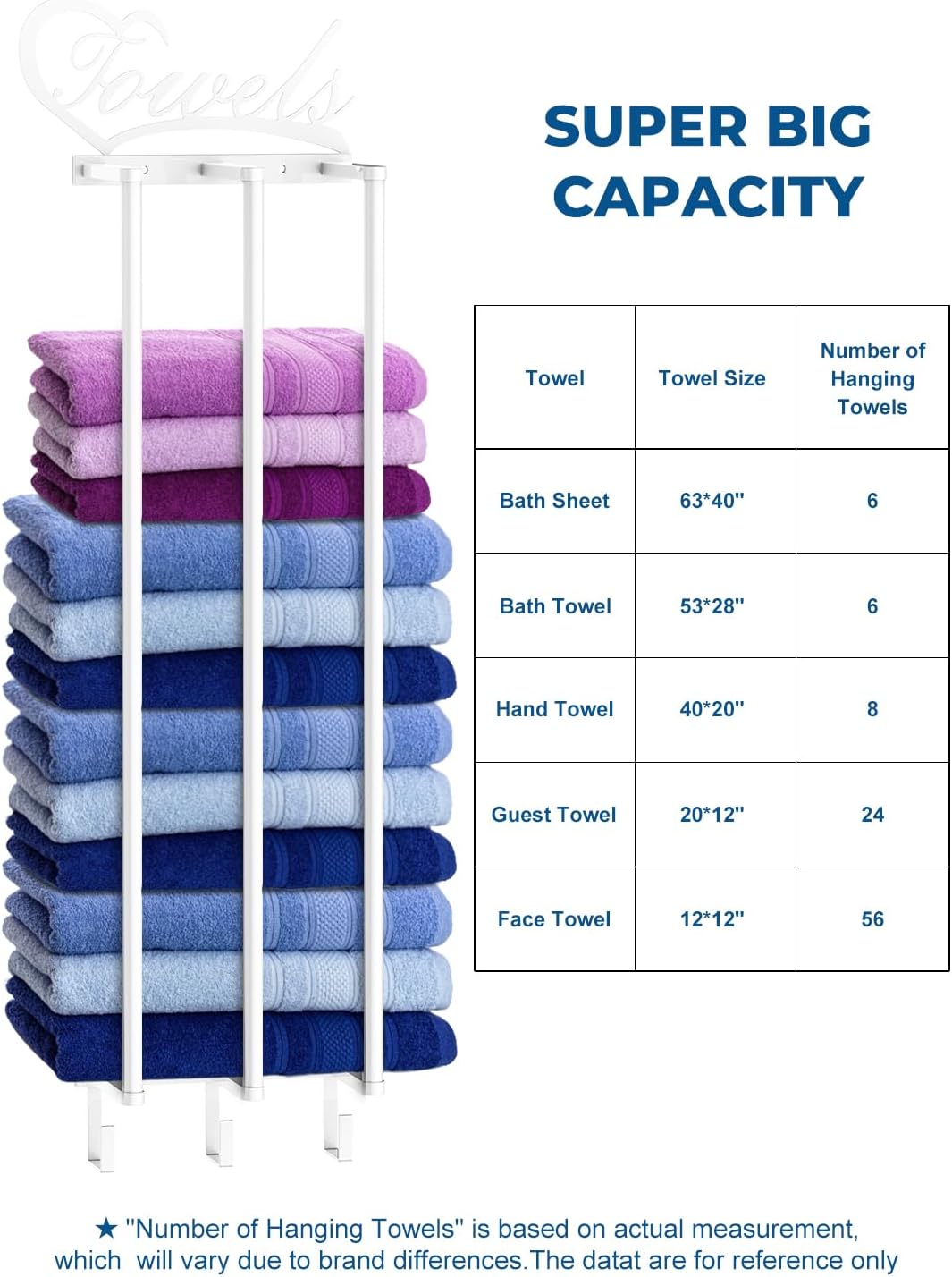 Toalleros para baño montados en la pared, nuevo toallero de pared 3 en ...