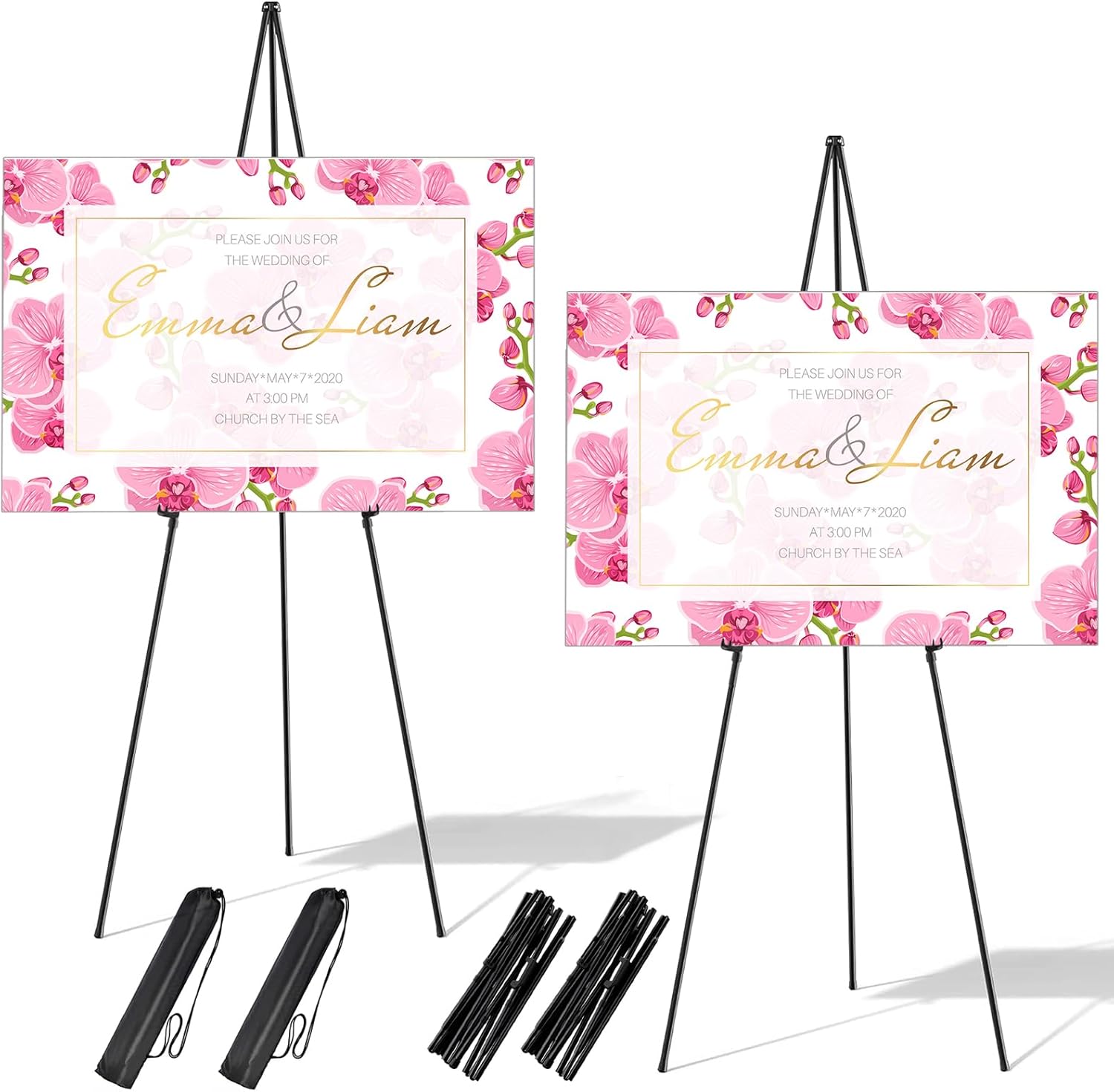 Amazon.com: NICEMOVIC 2Pack Easel for Display, 63'' Easel for Wedding ...
