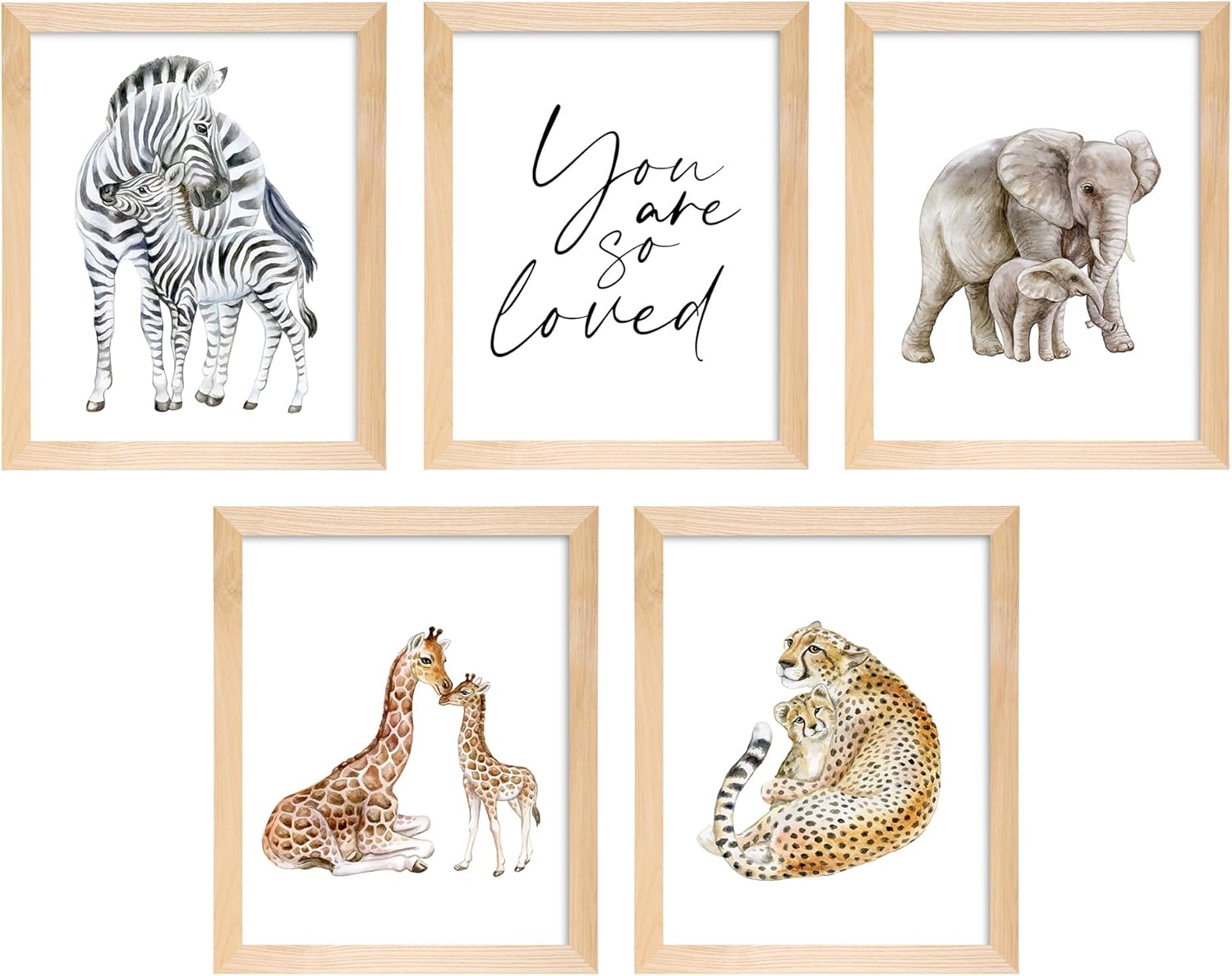 Amazon.com: L&O Goods Mom & Baby Animal Nursery Decor Framed Posters ...