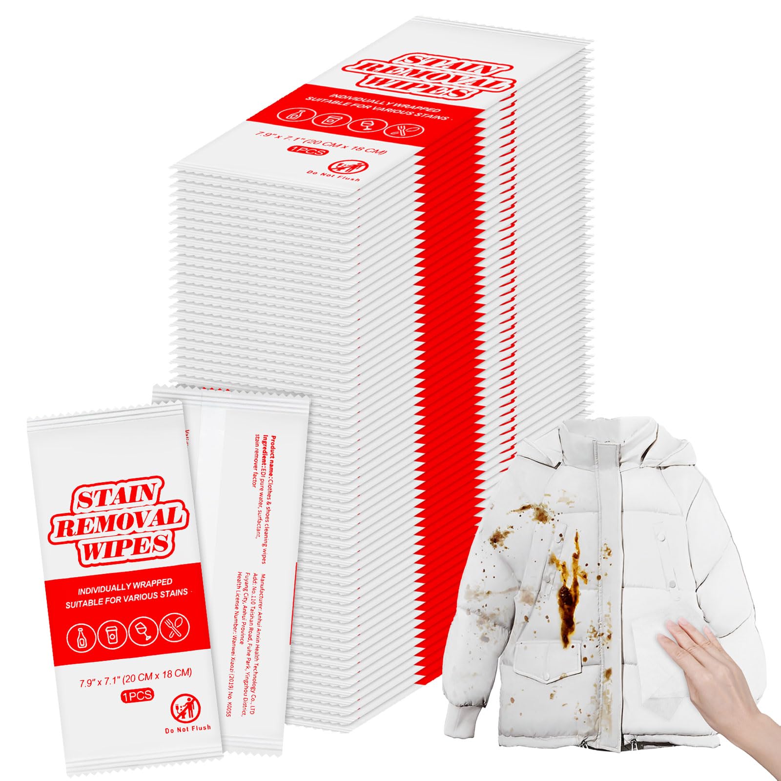 Amazon.com: Stain Remover Wet Wipes Bulk, Individual Wrapped Stain ...