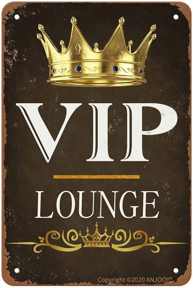 Amazon.com: Vintage Metal Tin Signs - VIP Lounge - Aluminum Sign for ...
