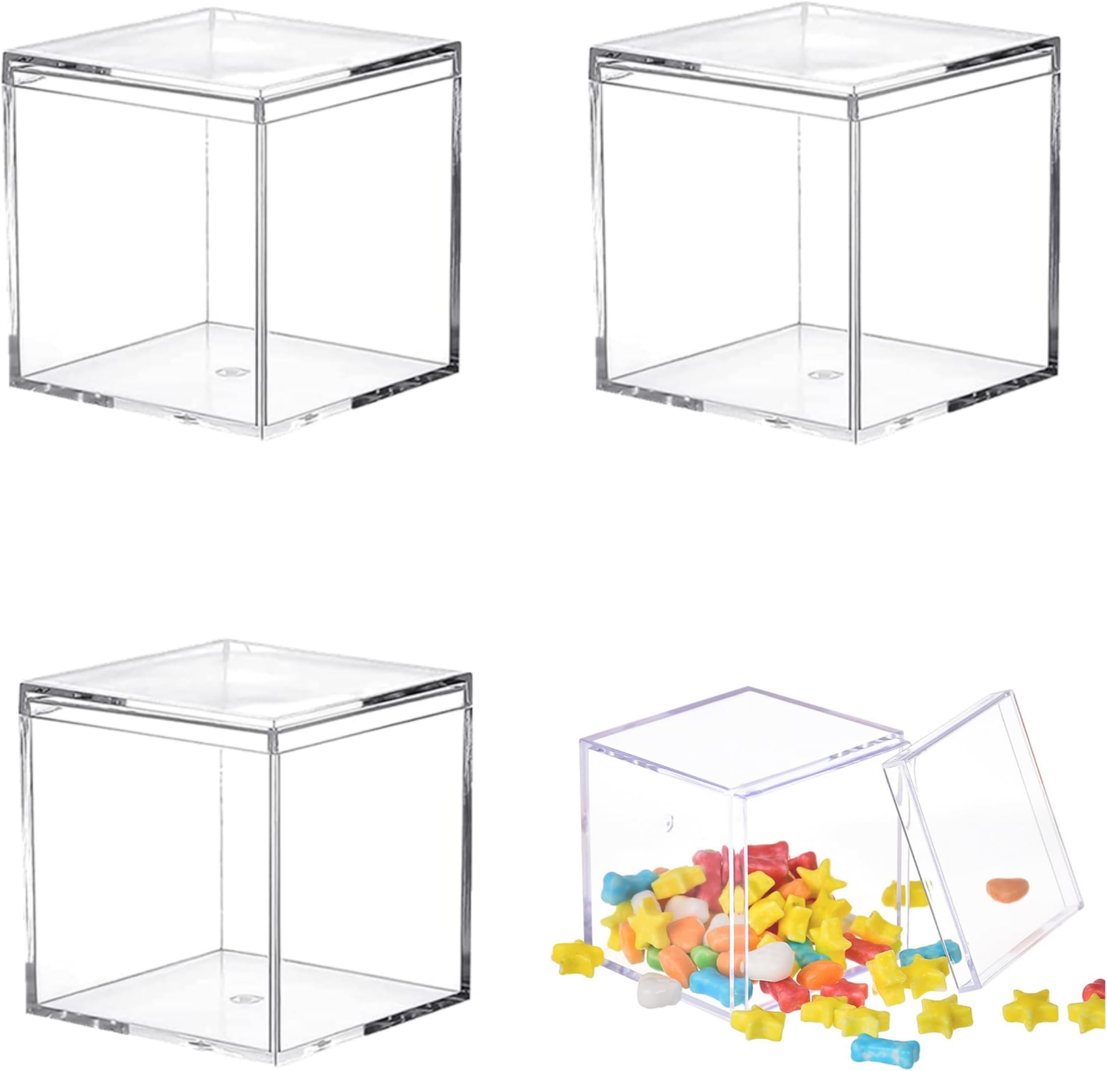 Amazon.com: Aemygo 2 inch Clear Acrylic Plastic Square Cube, 36 Pieces ...