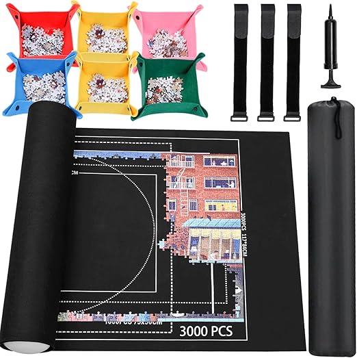 Amazon.com: Jigsaw Puzzle Mat Roll Up - 3000 2000 1500 1000 Pieces ...