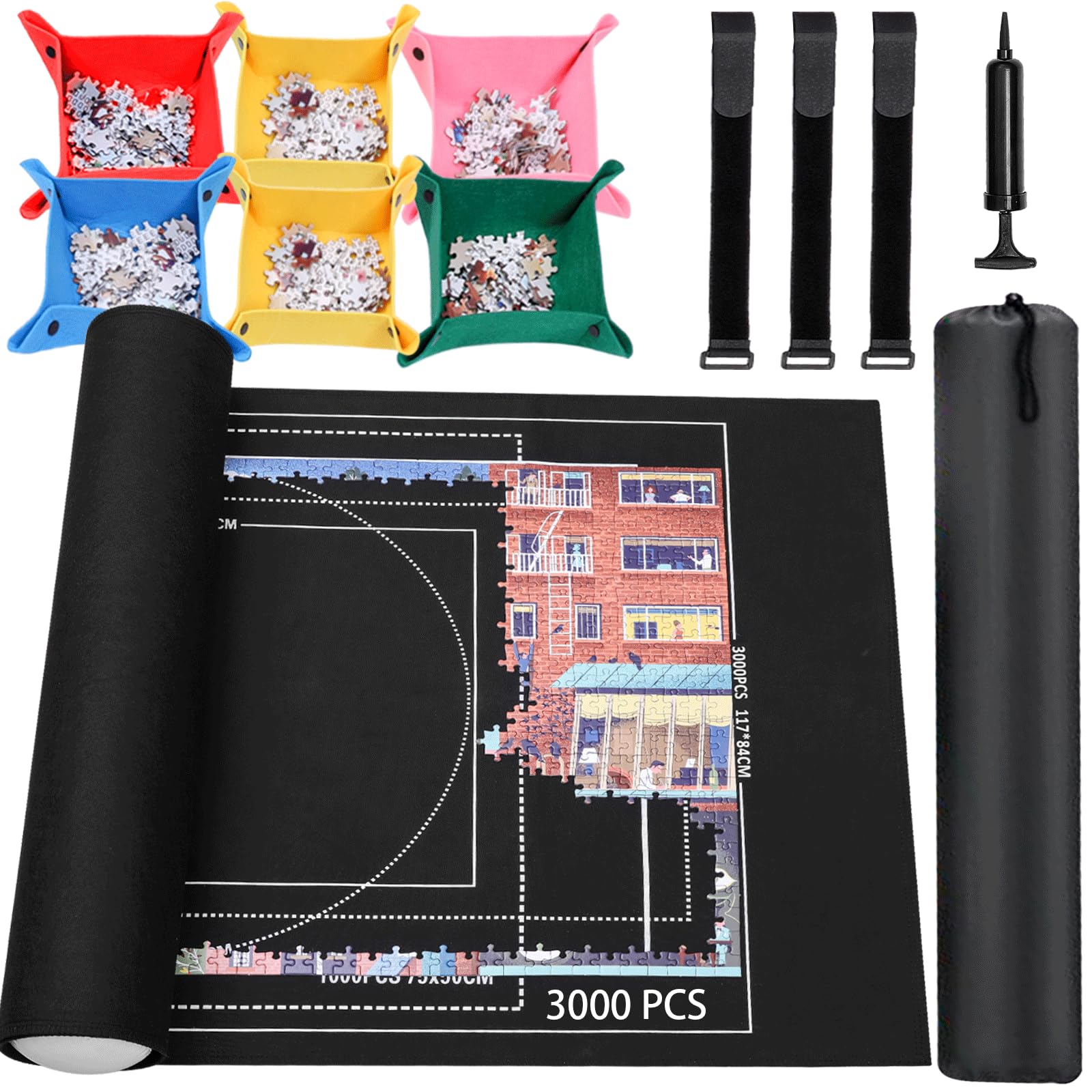 Amazon.com: Jigsaw Puzzle Mat Roll Up - 3000 2000 1500 1000 Pieces ...