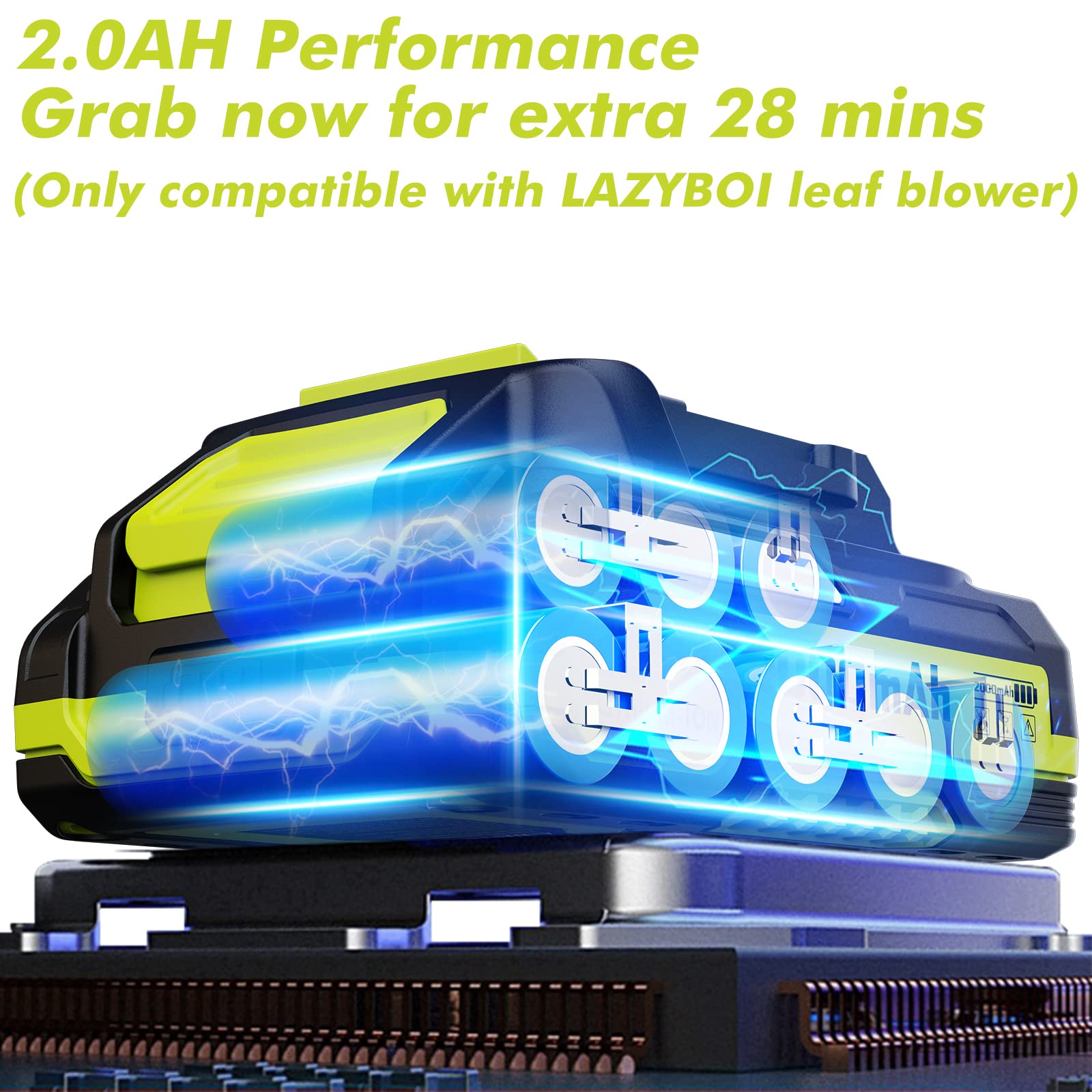Snapklik.com : LAZYBOI Battery 21V 2.0Ah, Replacement Lithium-ion ...