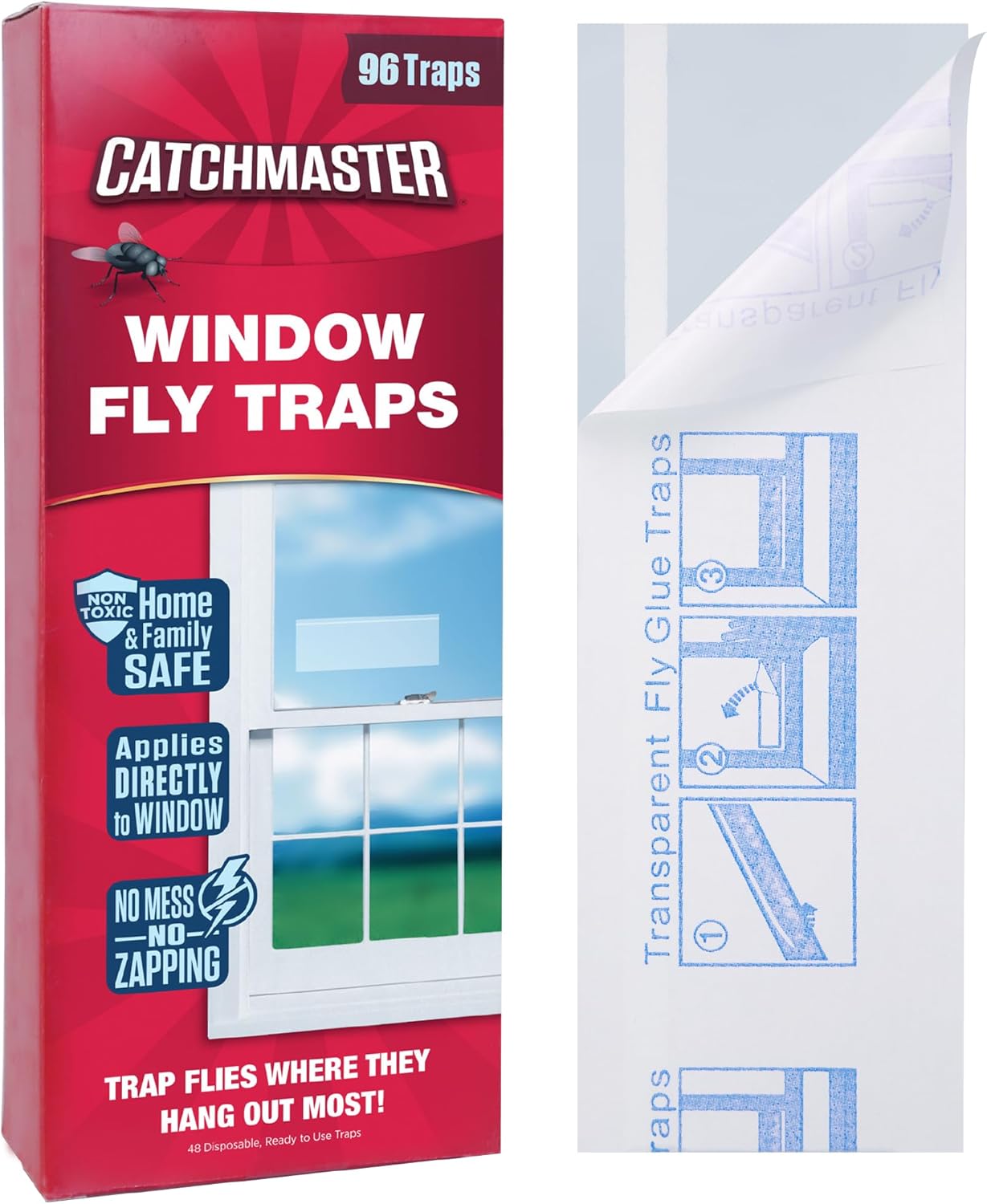 Amazon.com : Catchmaster Window Fly Traps 96-Pack, Fruit Fly Traps for ...
