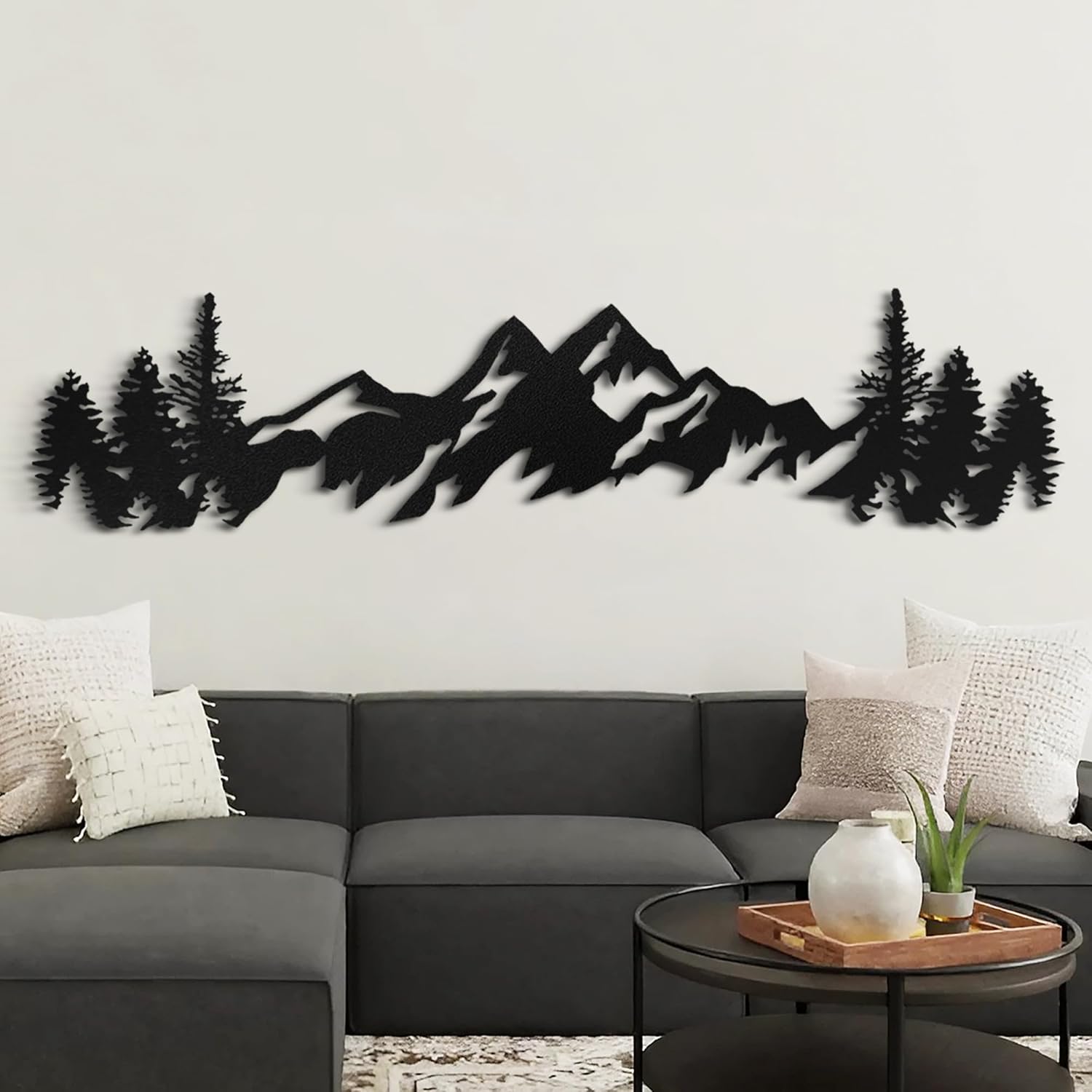 Amazon.com: Metal Mountain Wall Art 71 Inch /54 Inch Long, Mountain ...