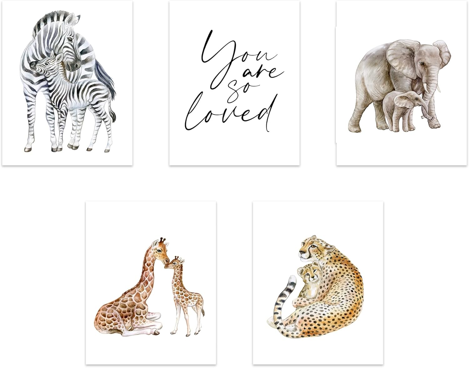 Amazon.com: L&O Goods Mom & Baby Animal Nursery Decor Posters | Set of ...