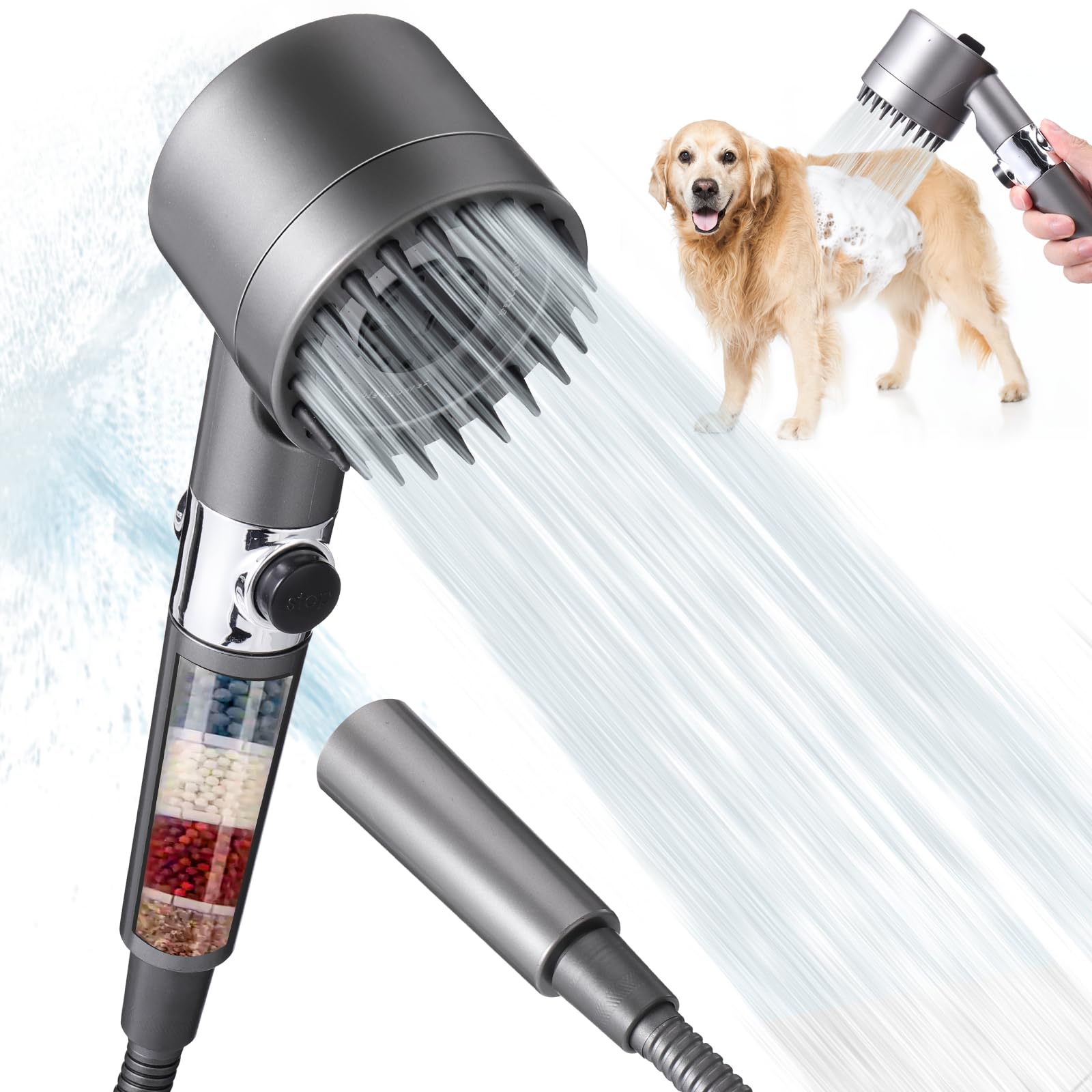 Amazon.com: Palksky Dog Shower Head Attachment with Handheld & Massage ...
