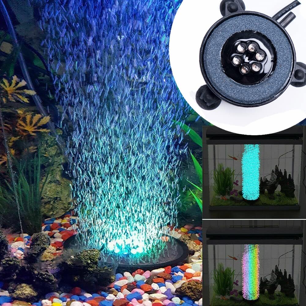 Unictop LED Aquarium Fish Tank Air Stone Light,Multi-Colored Bubble ...