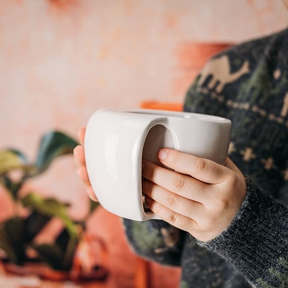 Amazon.com: Two Hand Hand Warmer Mug, Handmade Pottery - Handwarmer ...
