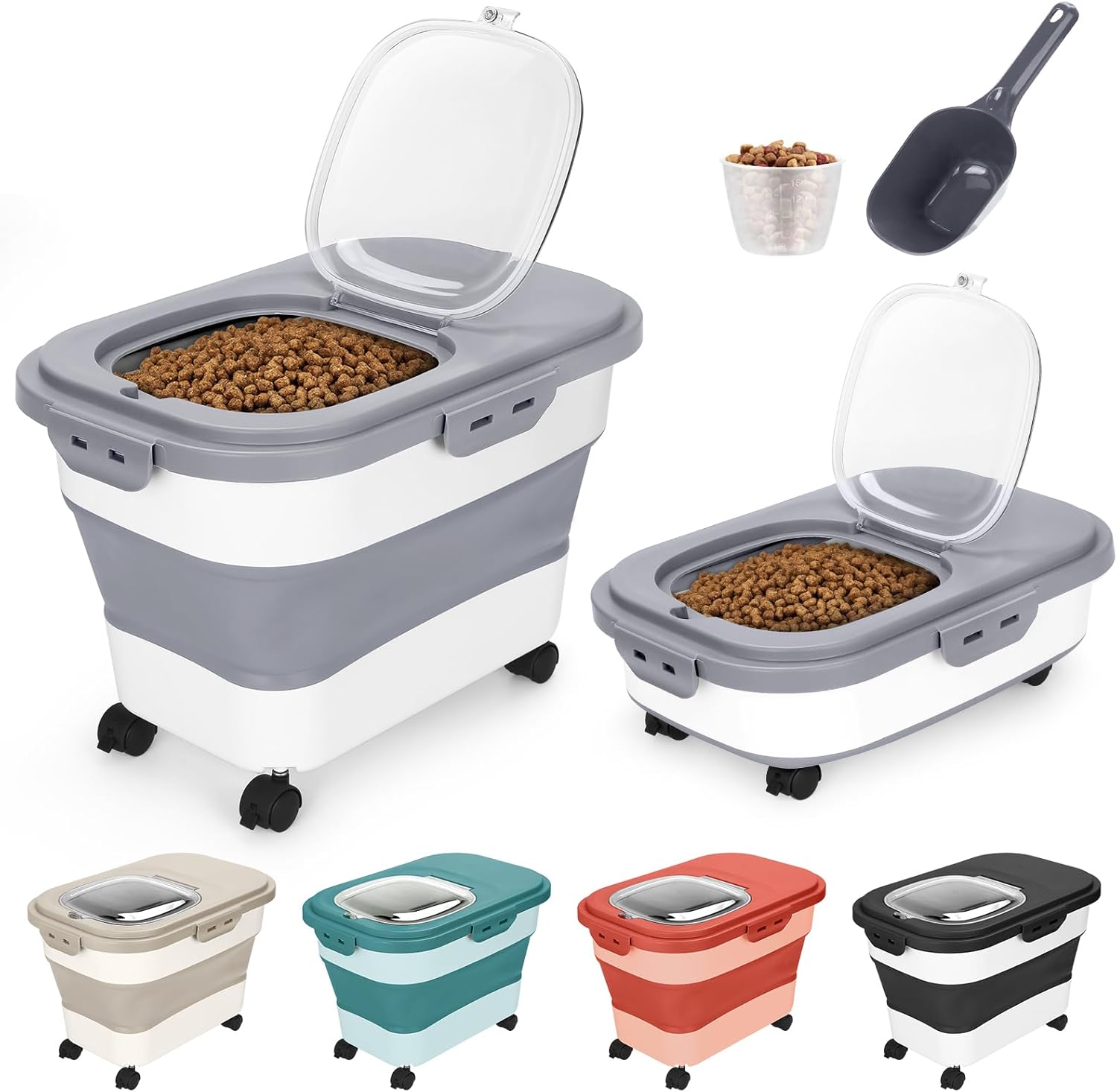 Amazon.com: Dog Food Container, 20~23 lbs Collapsible Dog Food Storage ...