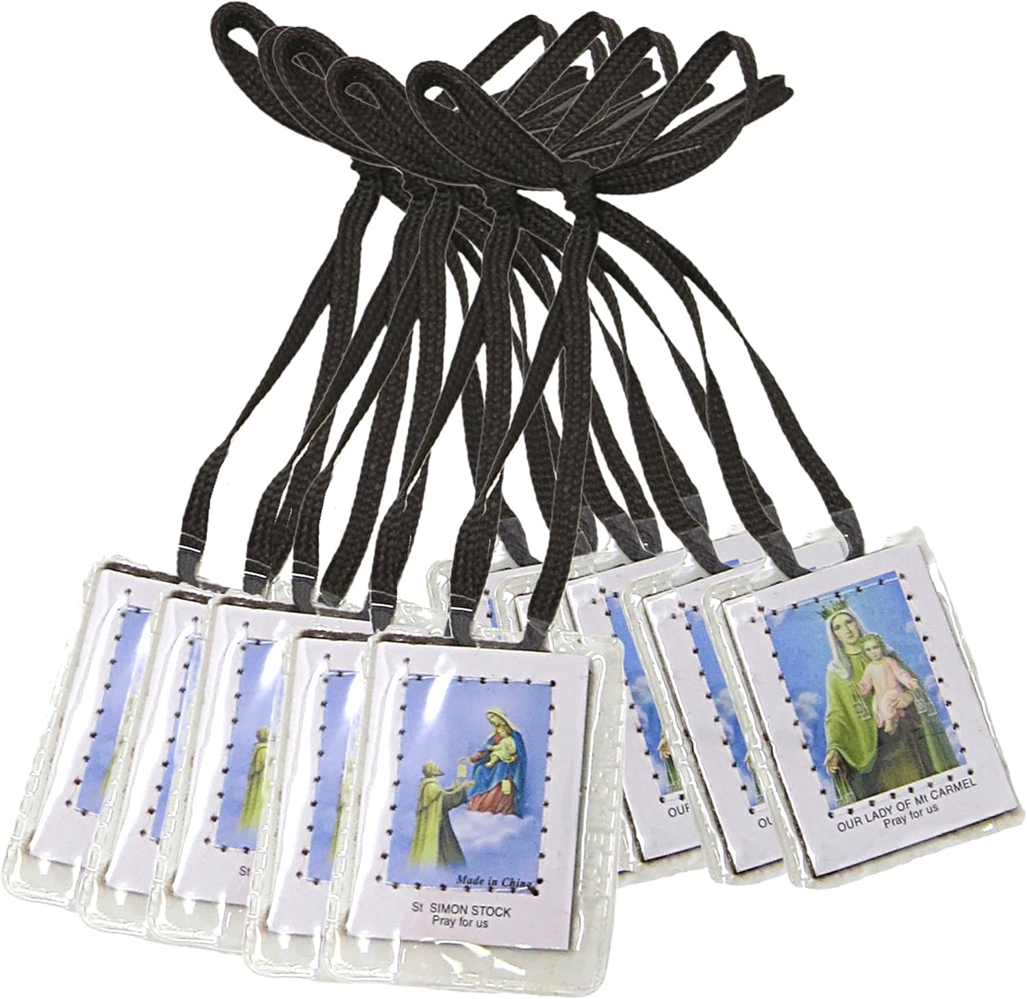 Needzo Laminated Catholic Scapular for Men and Women, Full Color St ...