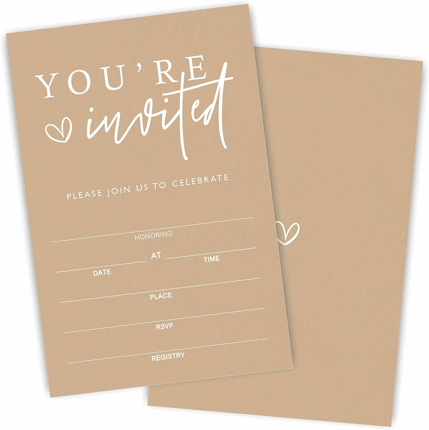 Amazon.com : You're Invited! Party Invitations, Minimalism Brown ...