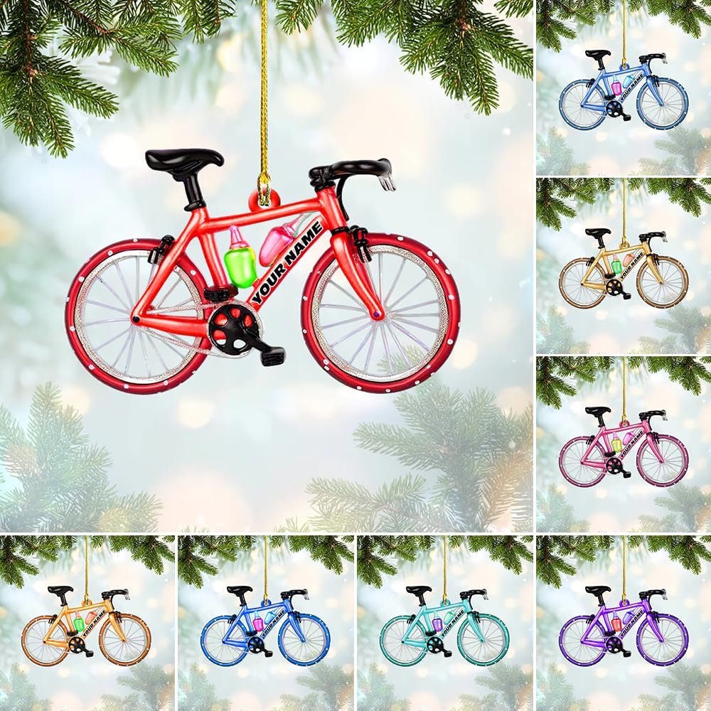 Amazon.com: Personalized Bicycle Christmas Ornament 2025, Custom Name ...