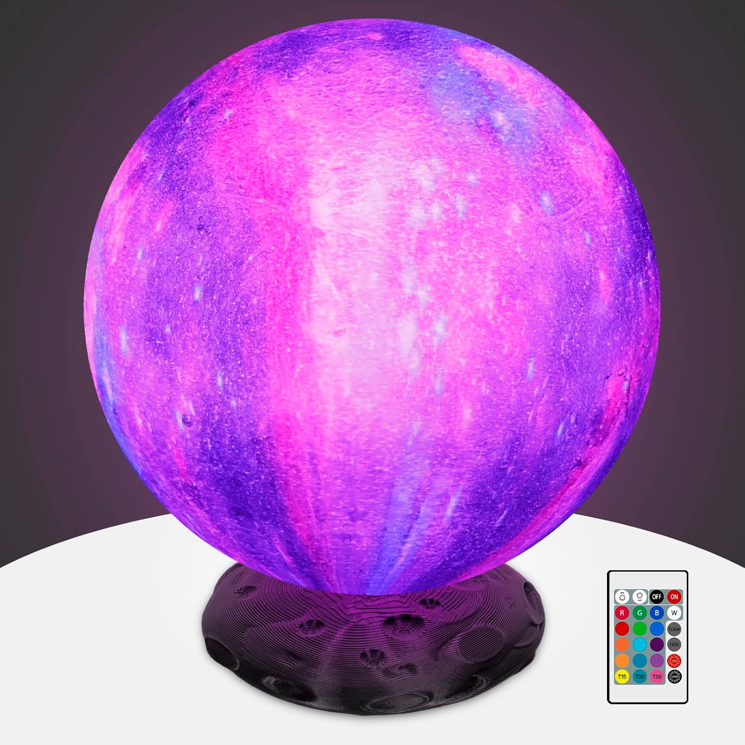 Amazon.com: TOOGE 2023 Newest 7.1in Rotating Large Moon Lamp 16 Colors ...