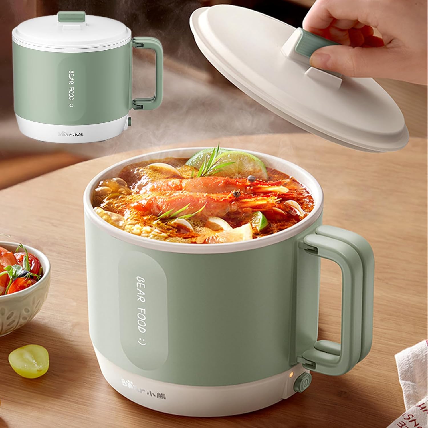 Electric Hot Pot, 1.2L Ramen Cooker, Mini Portable Multi-Functional ...