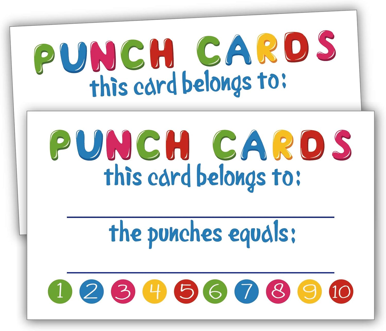 Amazon.com : Incentive Cards-50 Rewards Punch Cards for Kids, Students ...