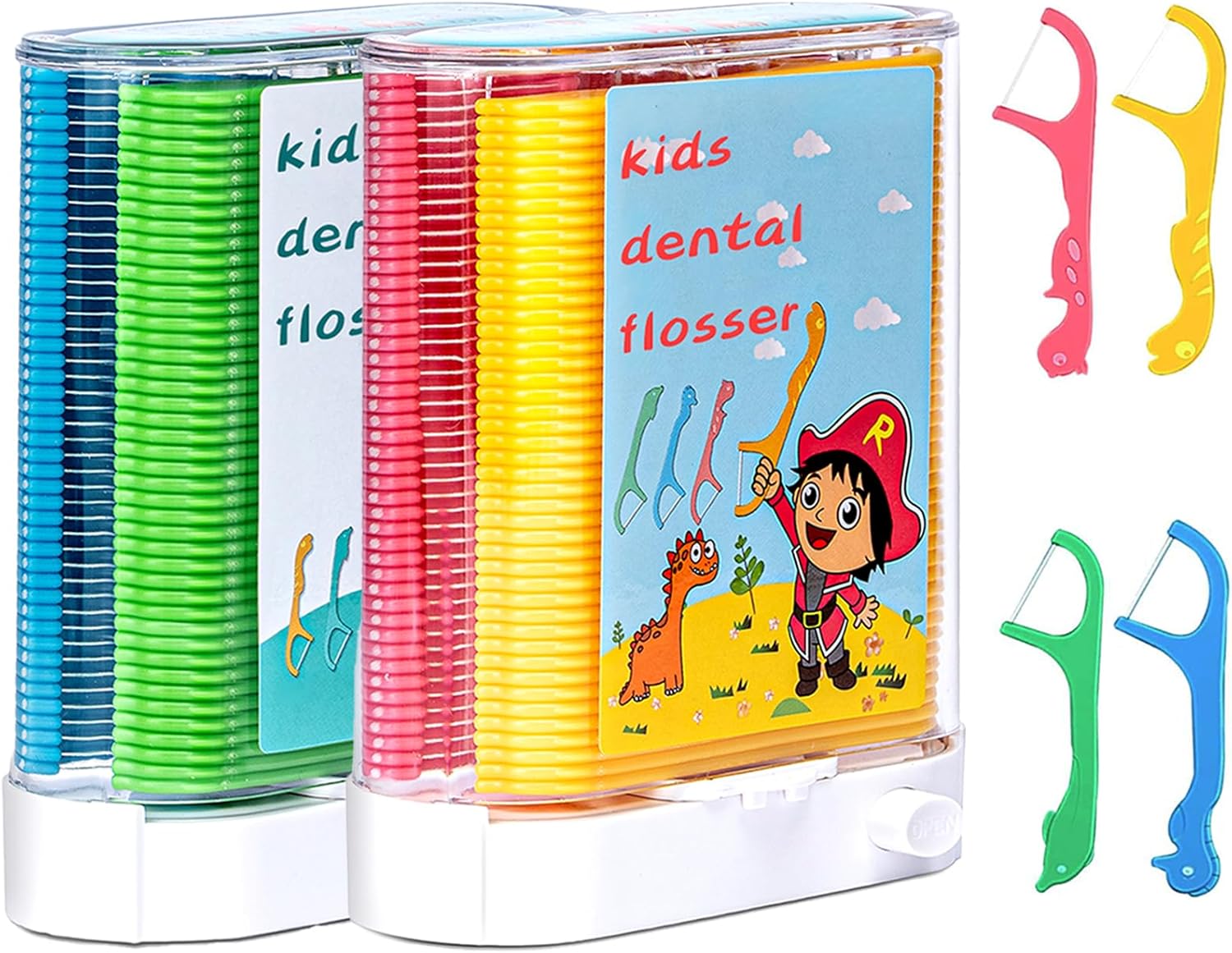 Amazon.com : Kids Flossers, Kids Dentle Floss Picks Dispenser, Fun ...