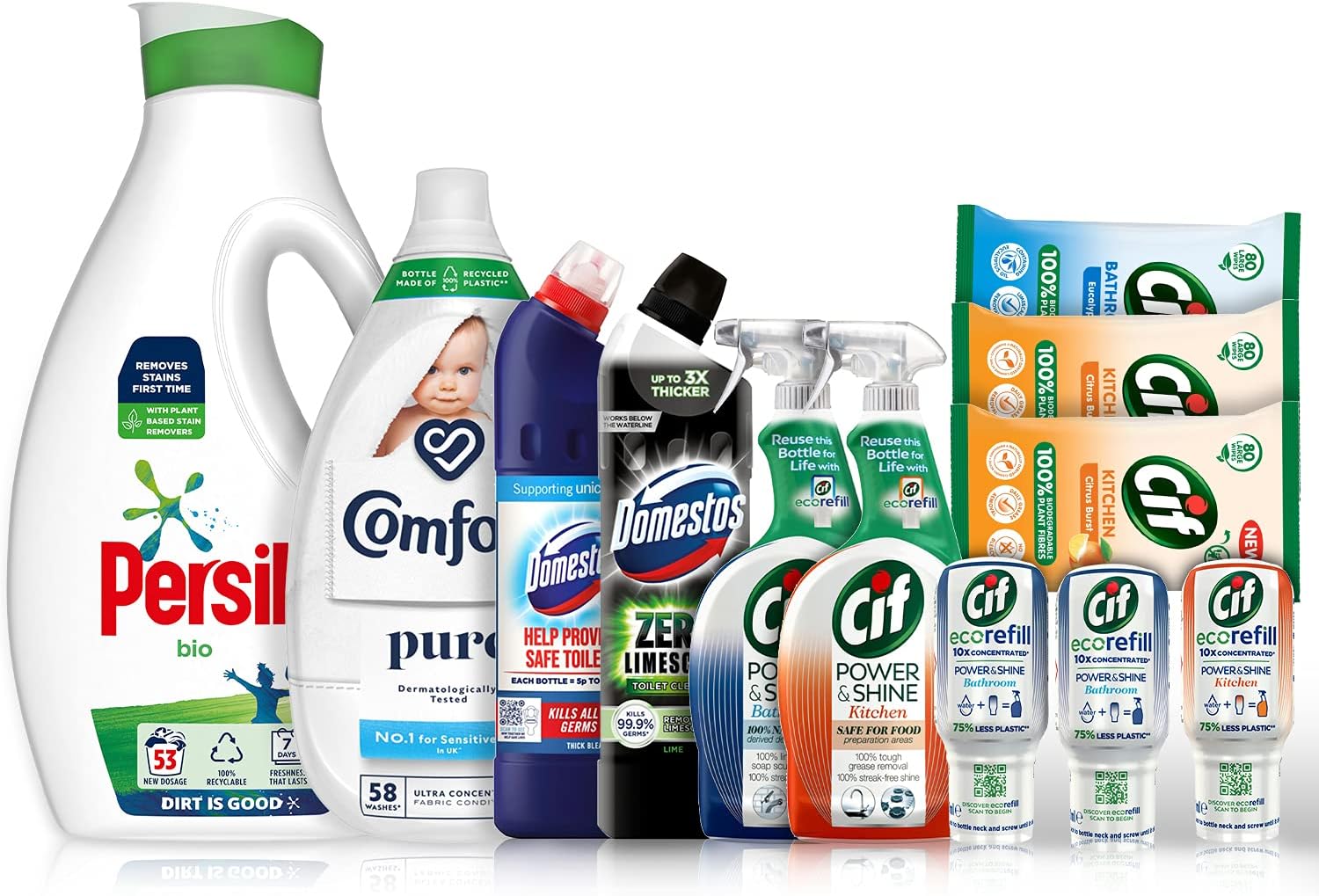 Persil, Comfort, Cif & Domestos Ultimate Home Cleaning Bundle, fabric ...