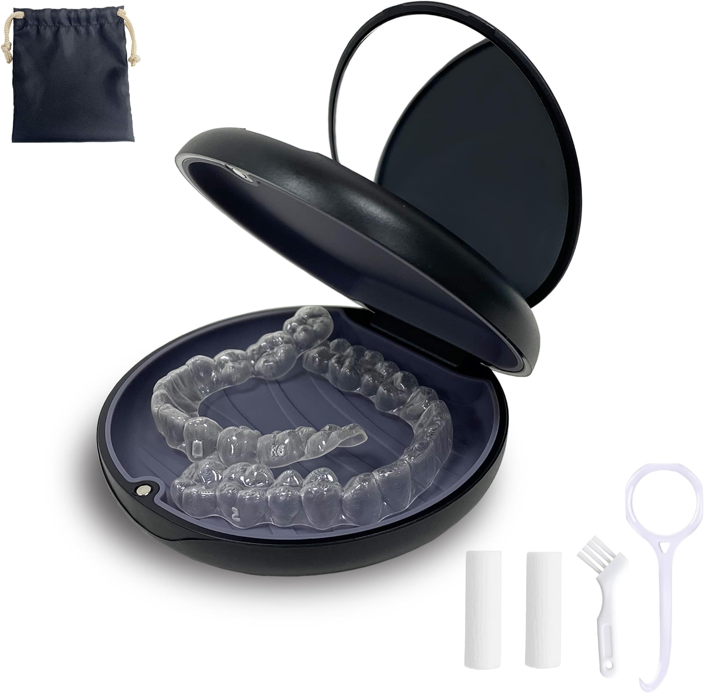 Amazon.com: Maoerdental 2 Pack Aligner Case with Mirror,Convenient ...