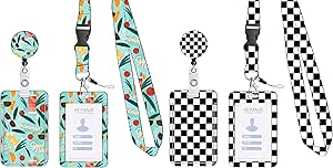 Amazon.com : Retractable Badge Holder with Lanyard ID Card Badge Reel ...