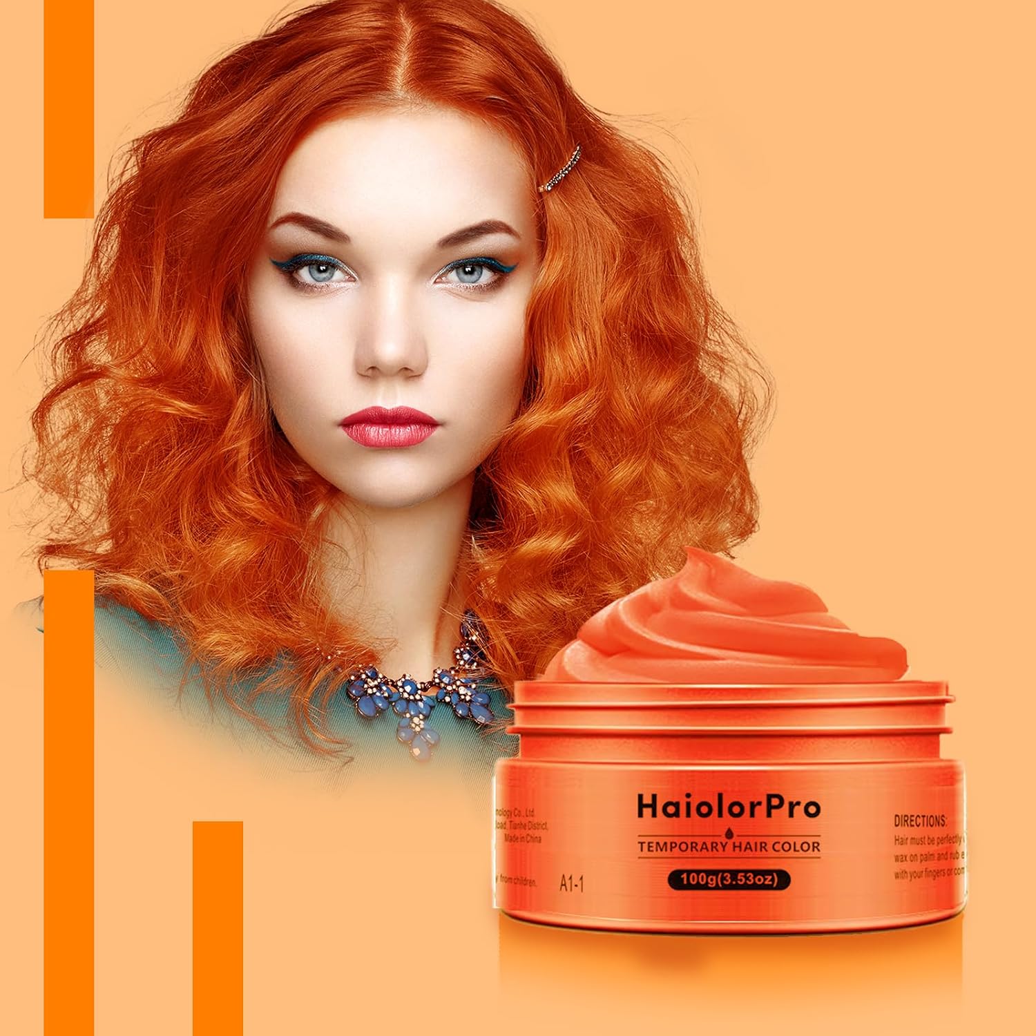 HaiolorPro Orange Temporäre Haarfarbe Auswaschbar Haarfärbeprodukte ...