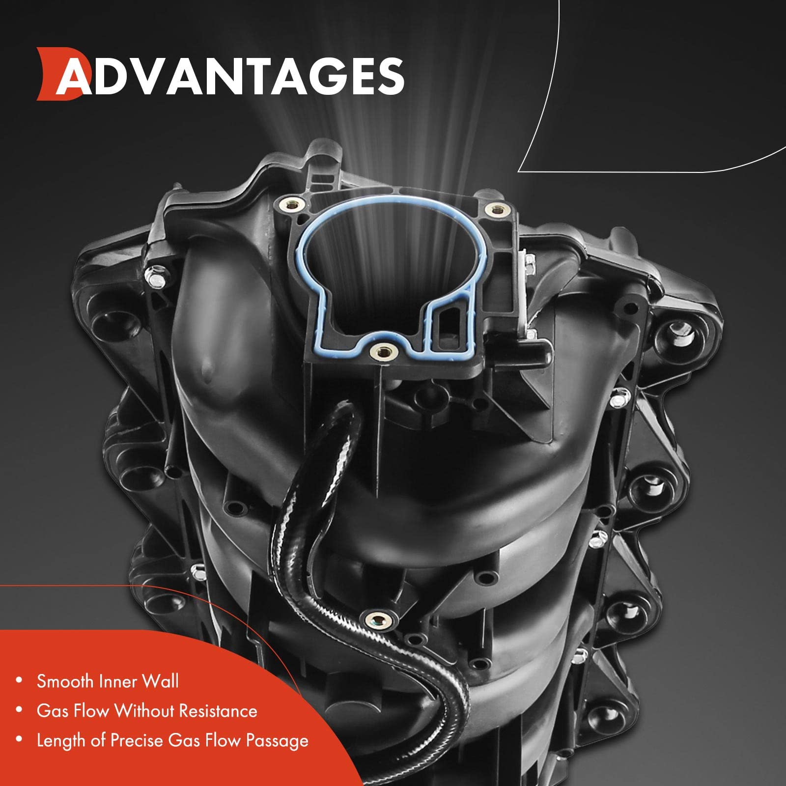 A-Premium Engine Intake Manifold Assembly with Plastic Hose Cove & O ...