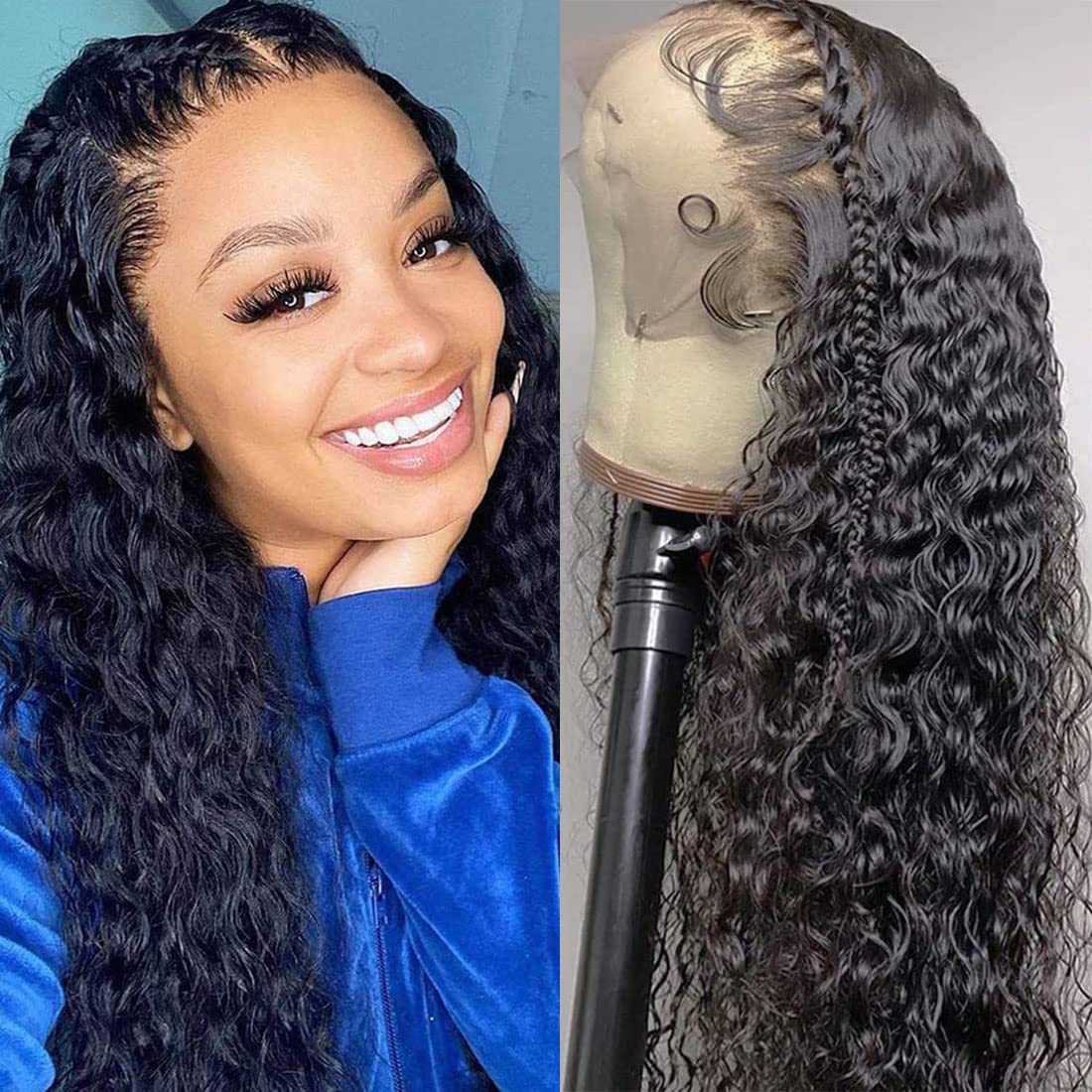 Lace Front Wigs Human Hair Pre Plucked, 150% Density Brazilian Virgin ...