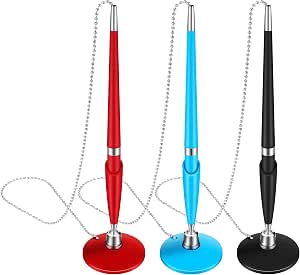 Security Chain Pen Counter Pen Desktop Reception Clipboard Pens for ...
