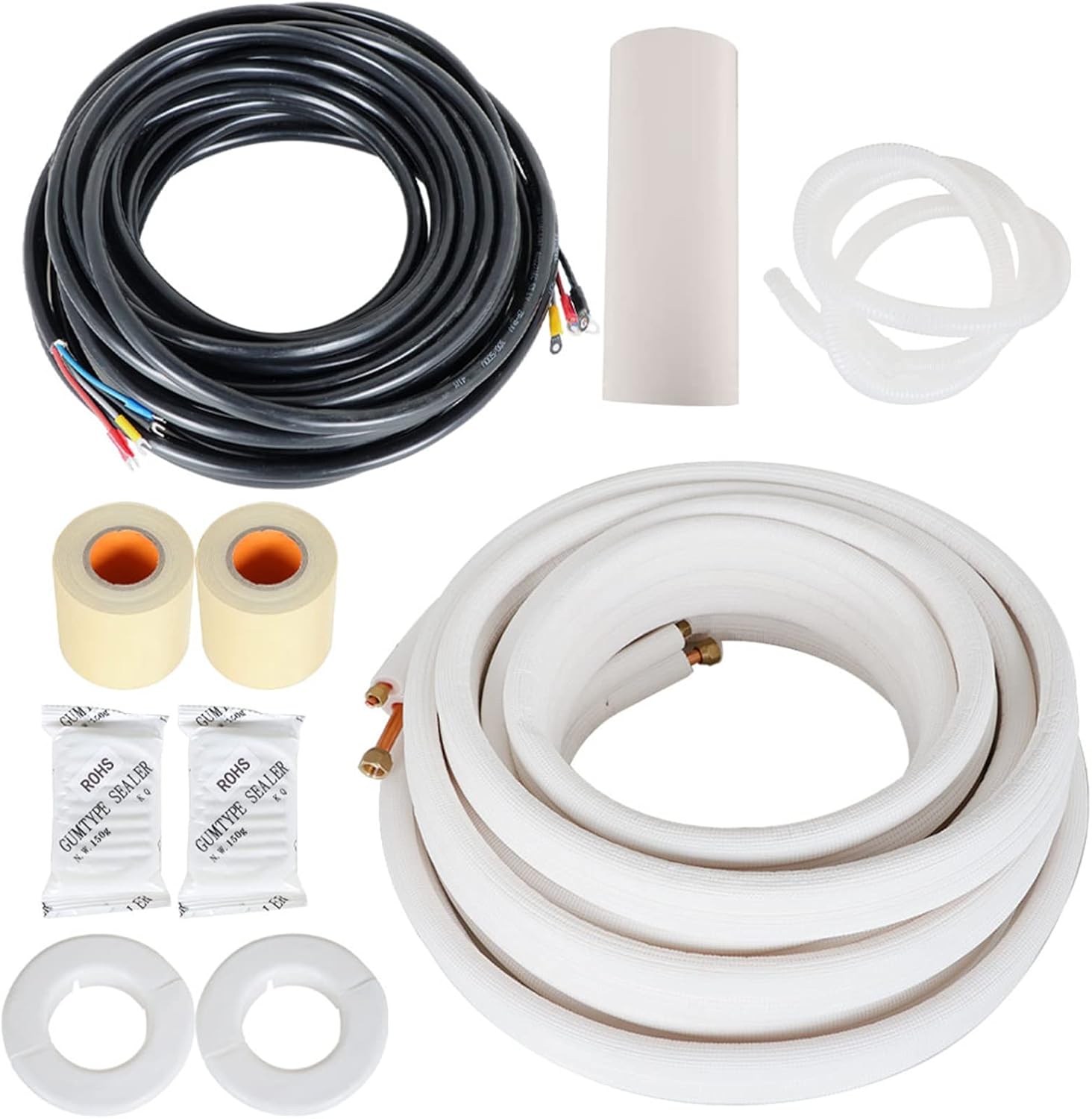 findmall 50FT Air Conditioning Copper Tubing Pipe Extension 1/4 Inch ...