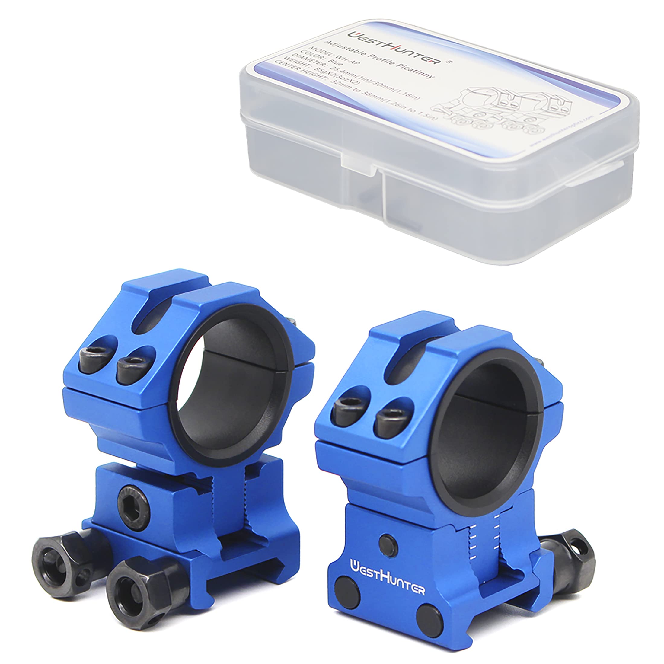 Snapklik.com : WestHunter Optics Adjustable Height Picatinny Scope Rings