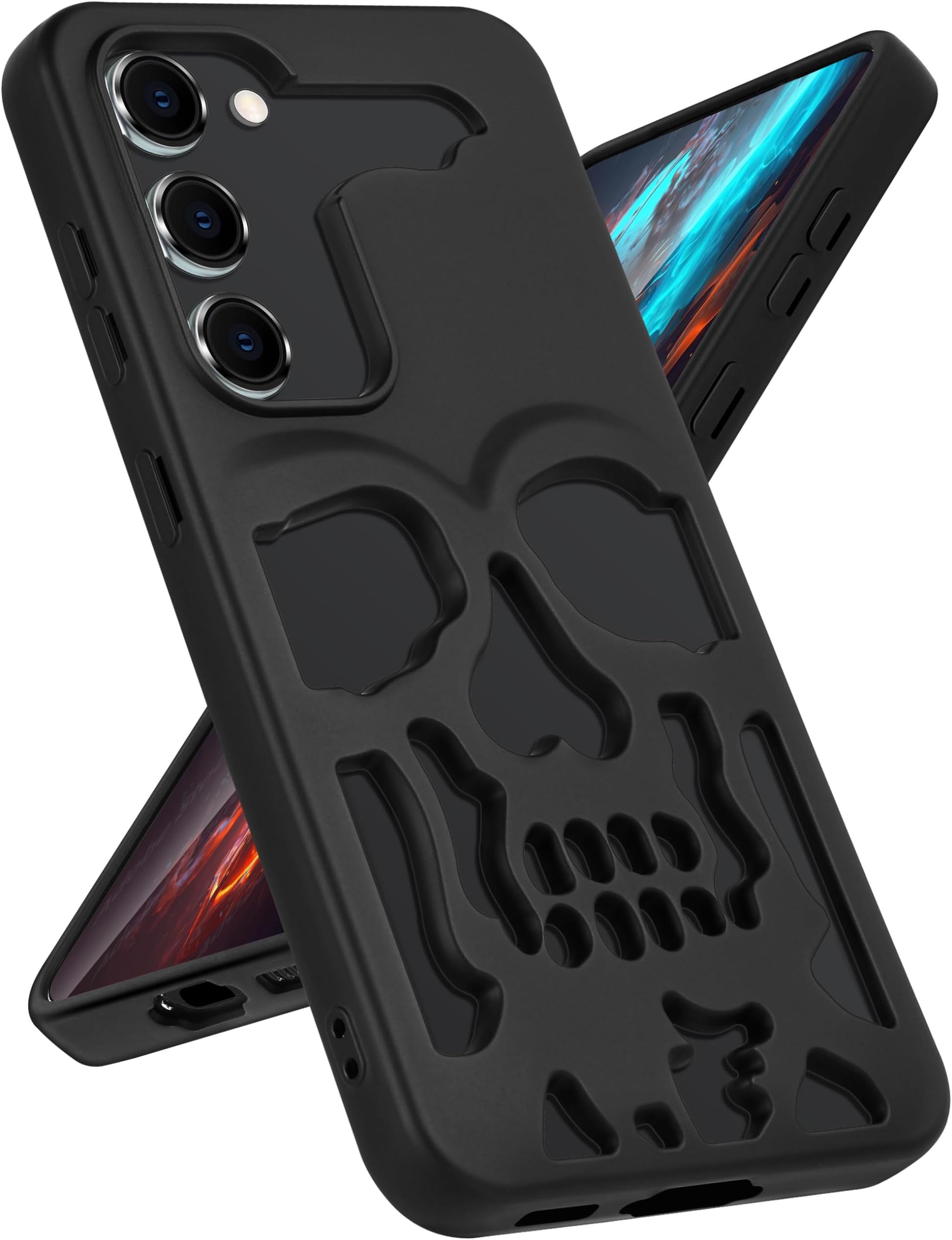 Amazon.com: Lotadilo for Samsung Galaxy S23 Case Skull Skeleton Cool ...