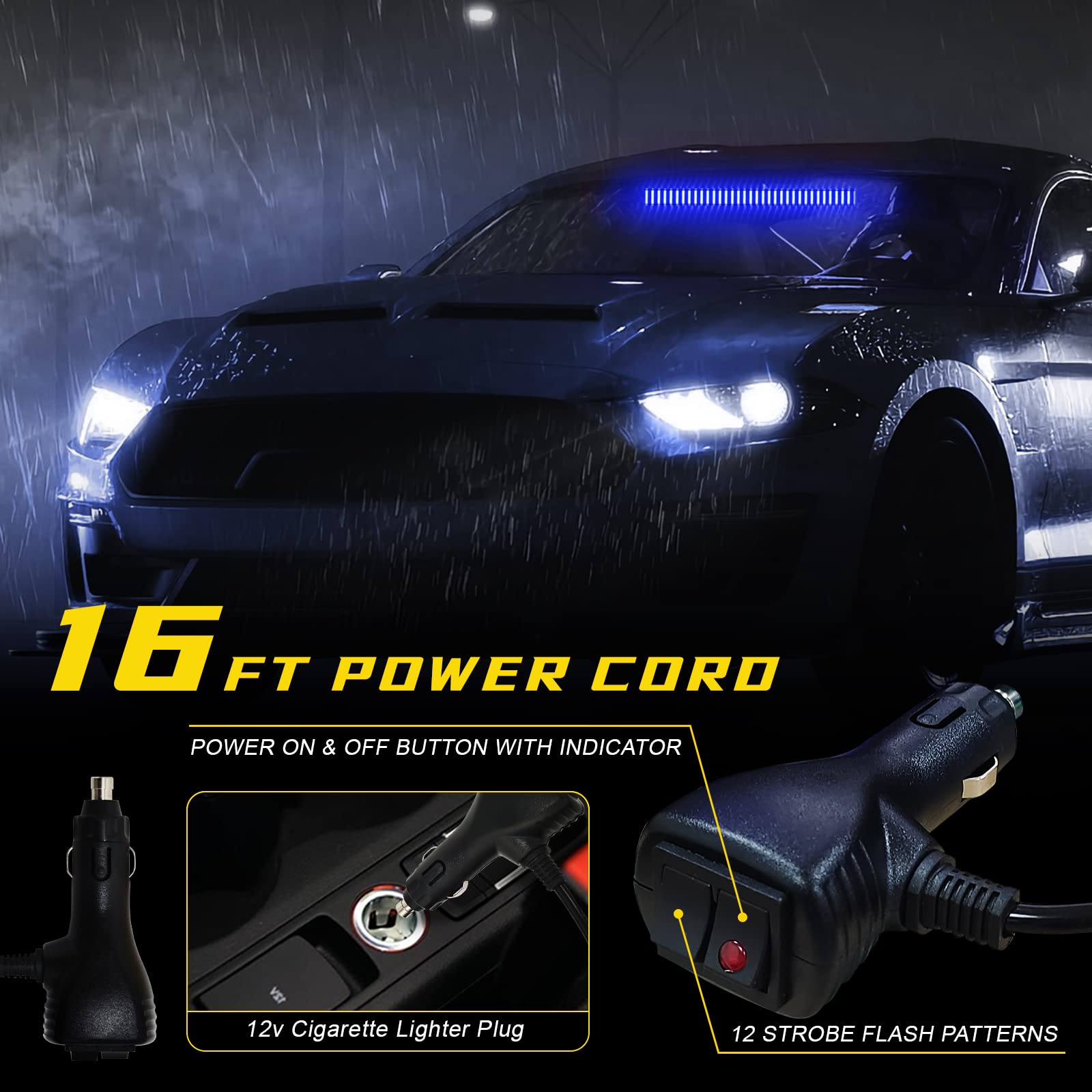 Snapklik.com : MAODANER LED Interior Windshield Strobe Police Warning ...