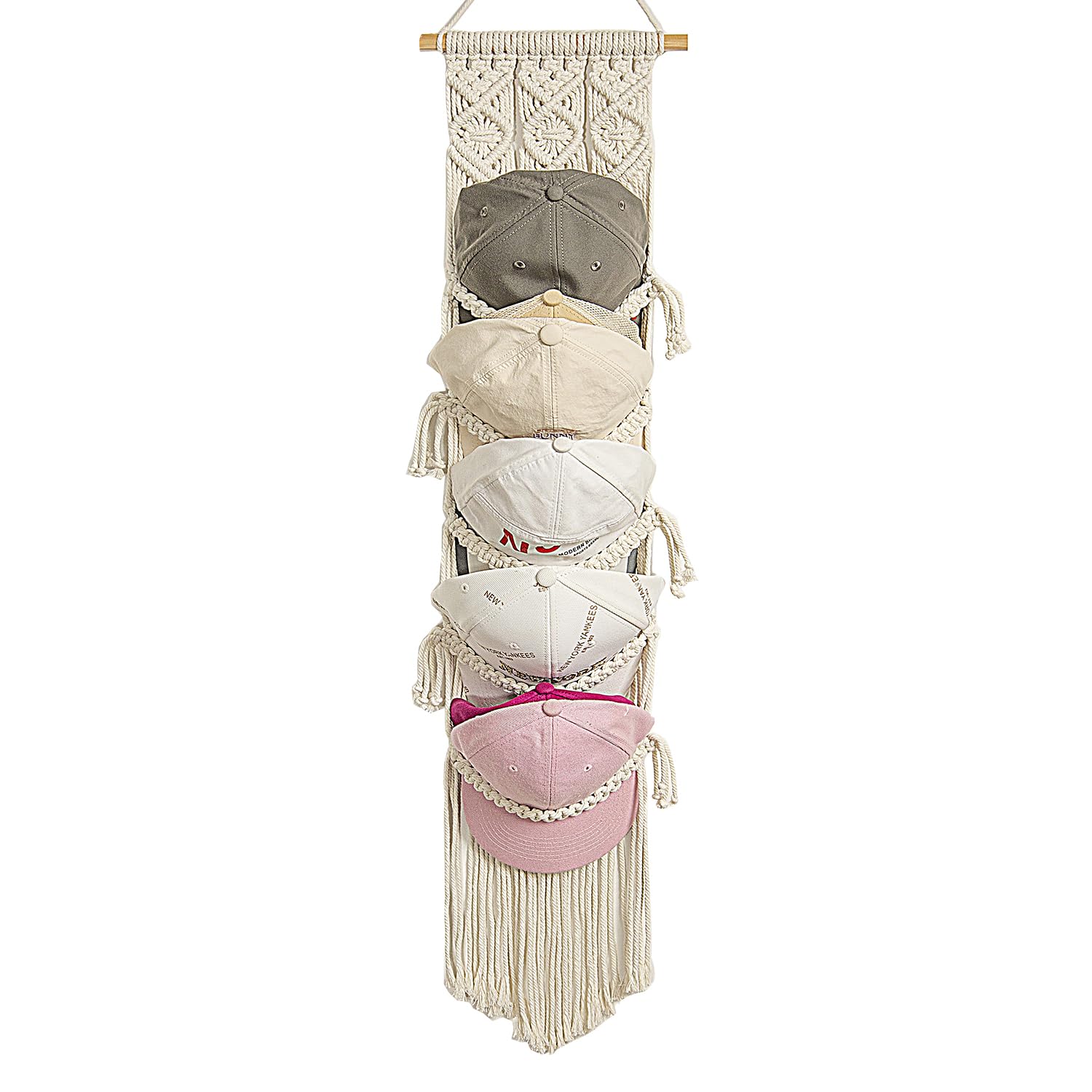 Amazon.com: Boho Baseball Cap Hanger-1 Pack-Macrame Hat Organizer for ...