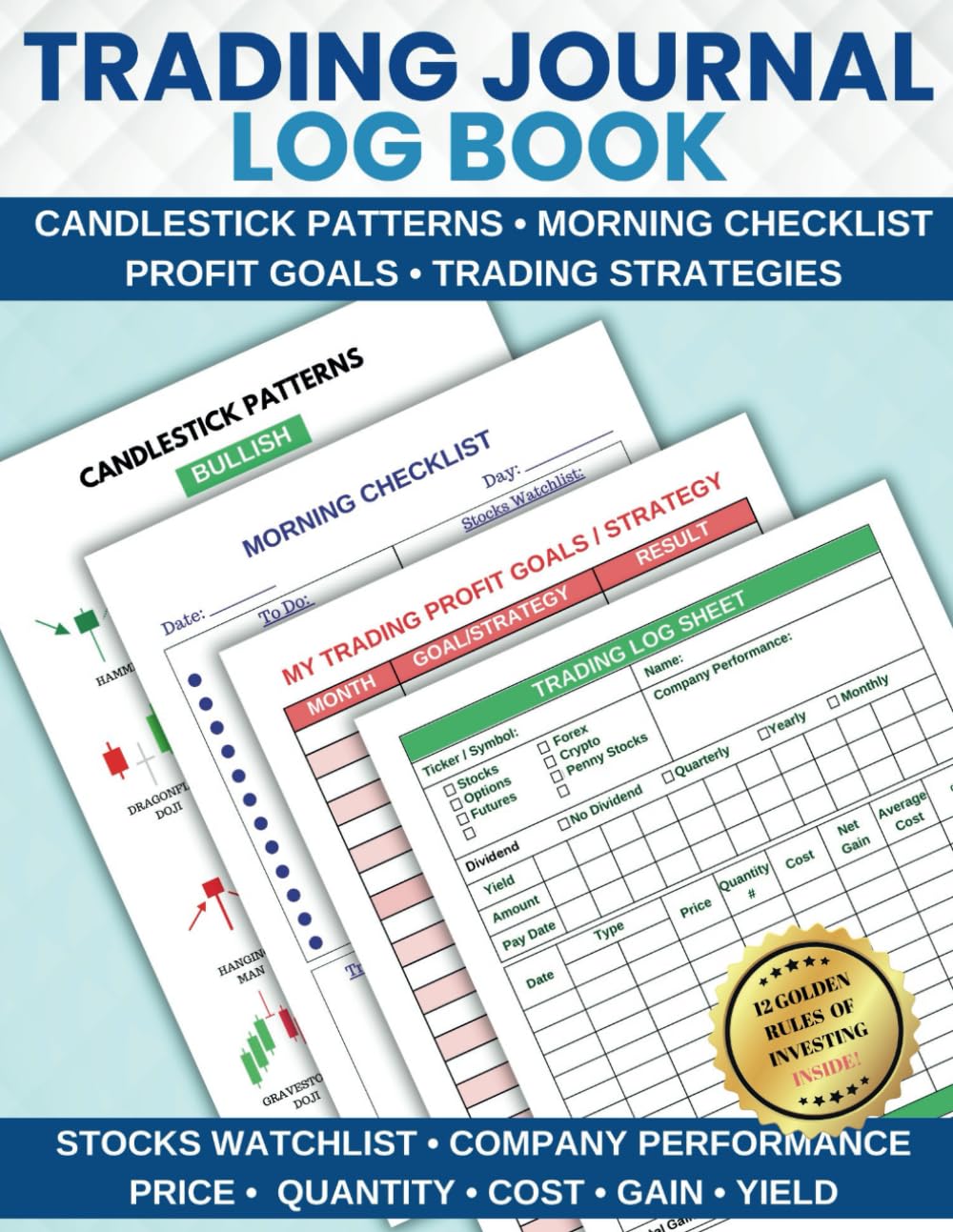 Trading Journal Log Book: For Stocks, Options, Futures, Forex, Crypto ...