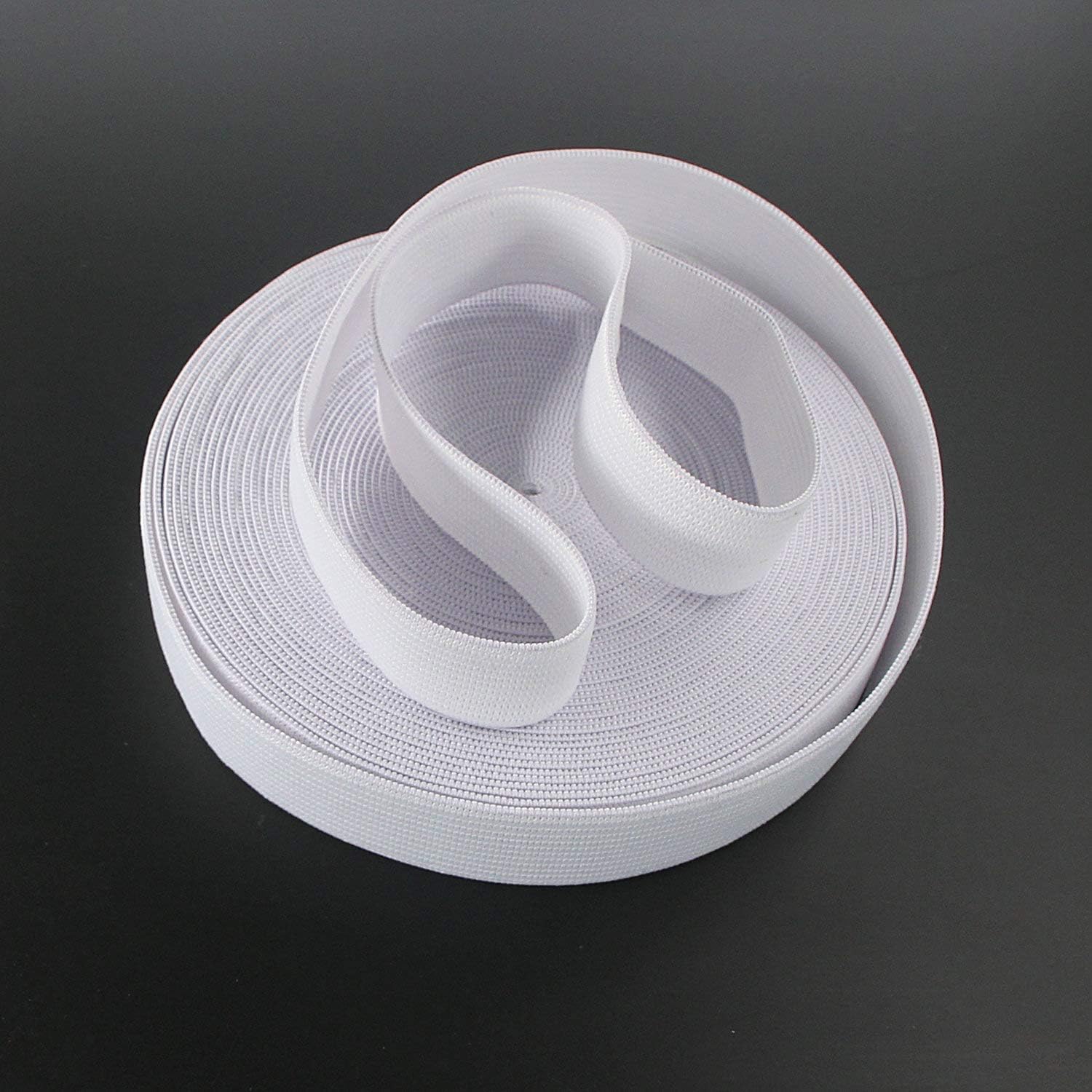 Leekayer White Knit Elastic Spool (5/8 inch x 10 Yard) Braided Elastic ...