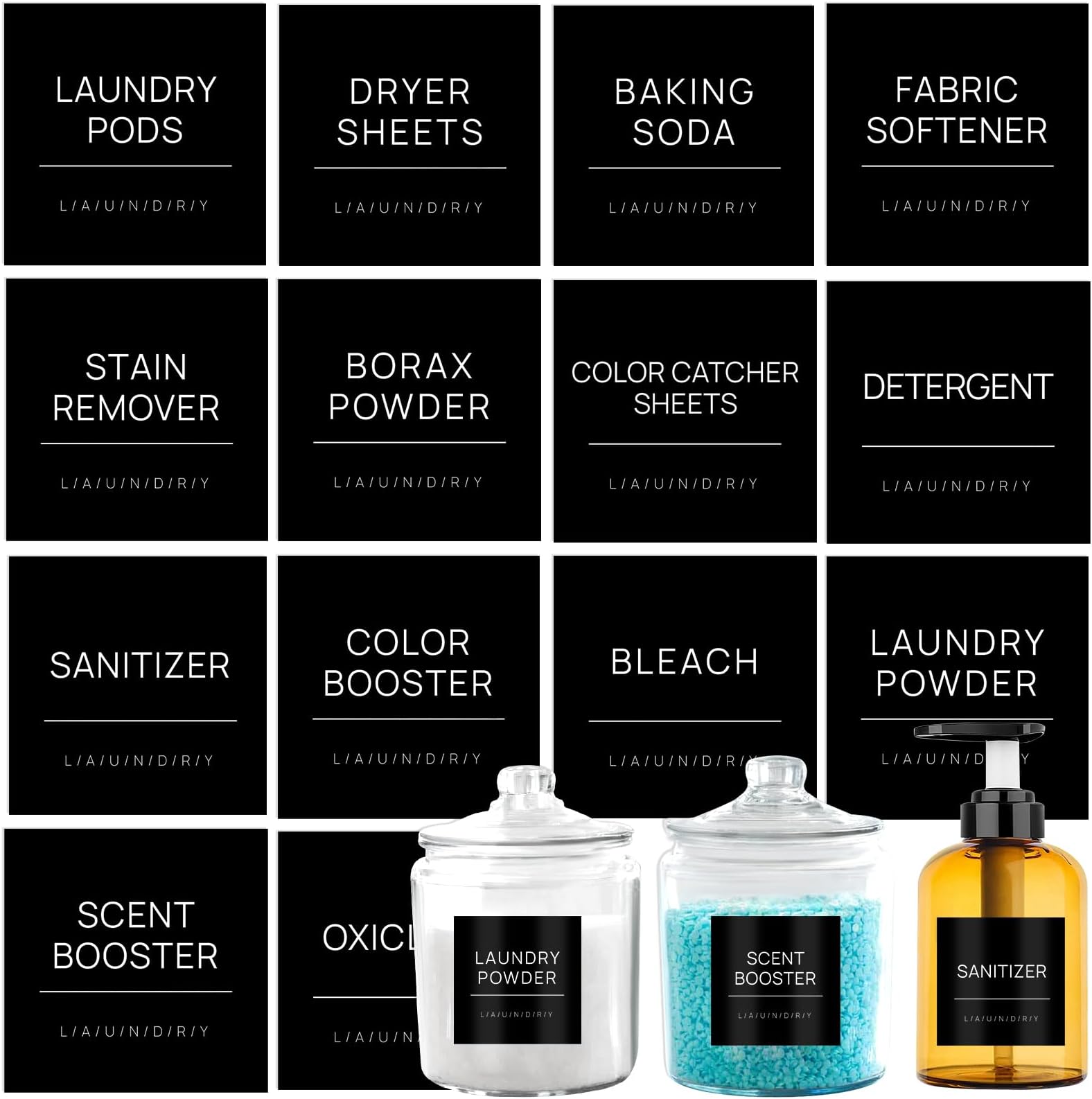 Amazon.com: HVSWLY Laundry Labels for Jars,14 PCS Minimalist Laundry ...