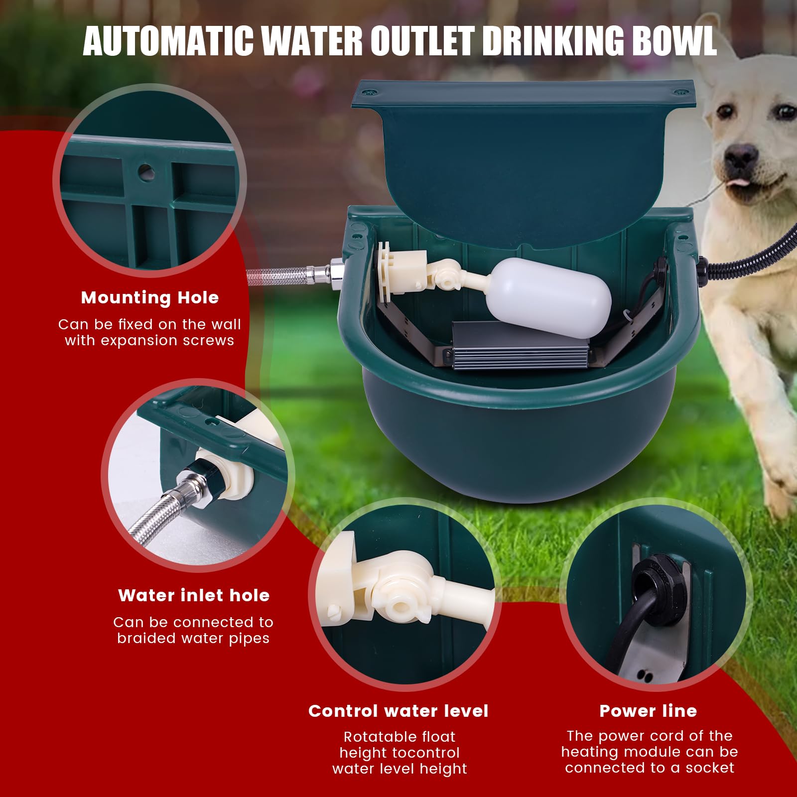 Electric Automatic Dog Water Electric Dog Water Bowl Dispenser Large