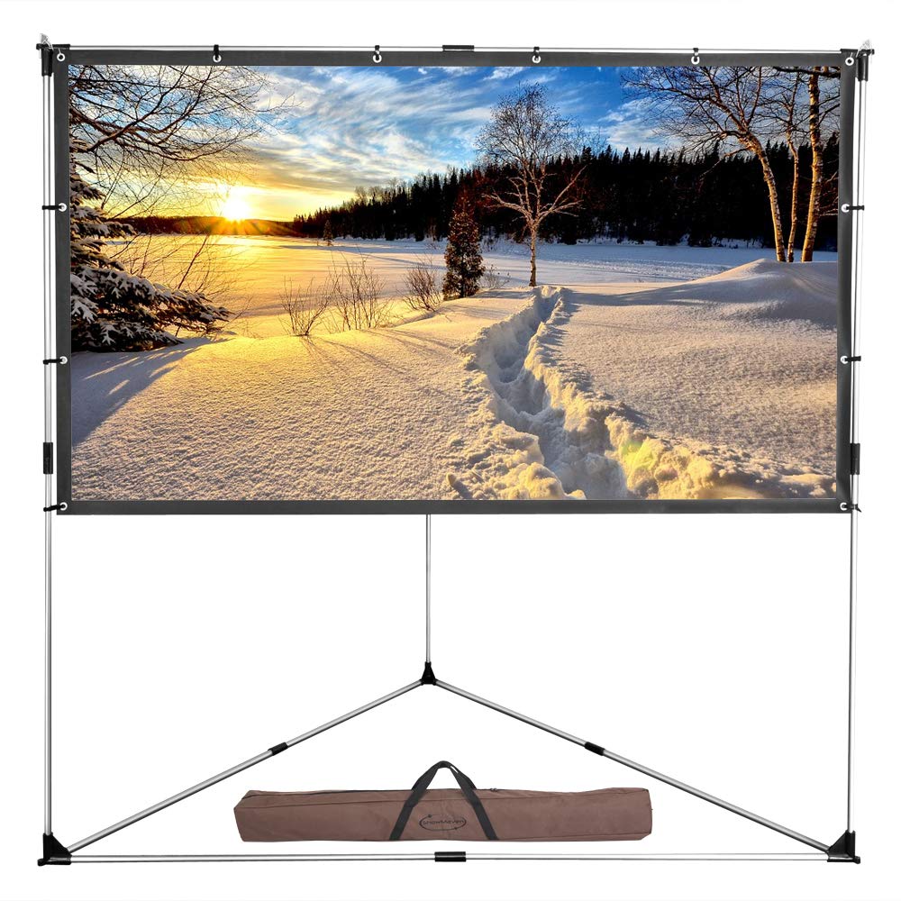 Buy Outdoor Projector Screen with Stand 100inch, Portable Movie Screen ...
