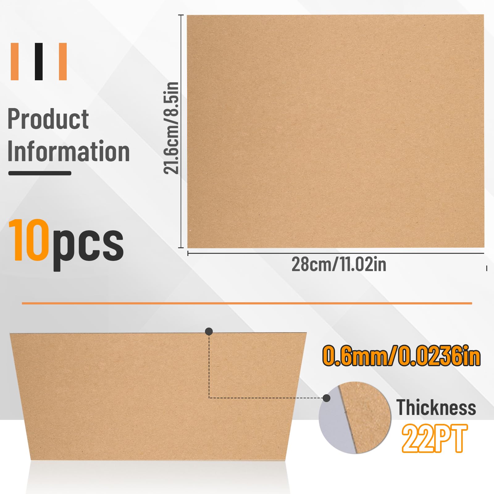 Snapklik.com : JNENERY 10 Chipboard Sheets 8.5 X 11